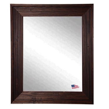 Easy4Home 20" Rustic Wood Mirror Wall Decoration Hanging Round Mirror ...