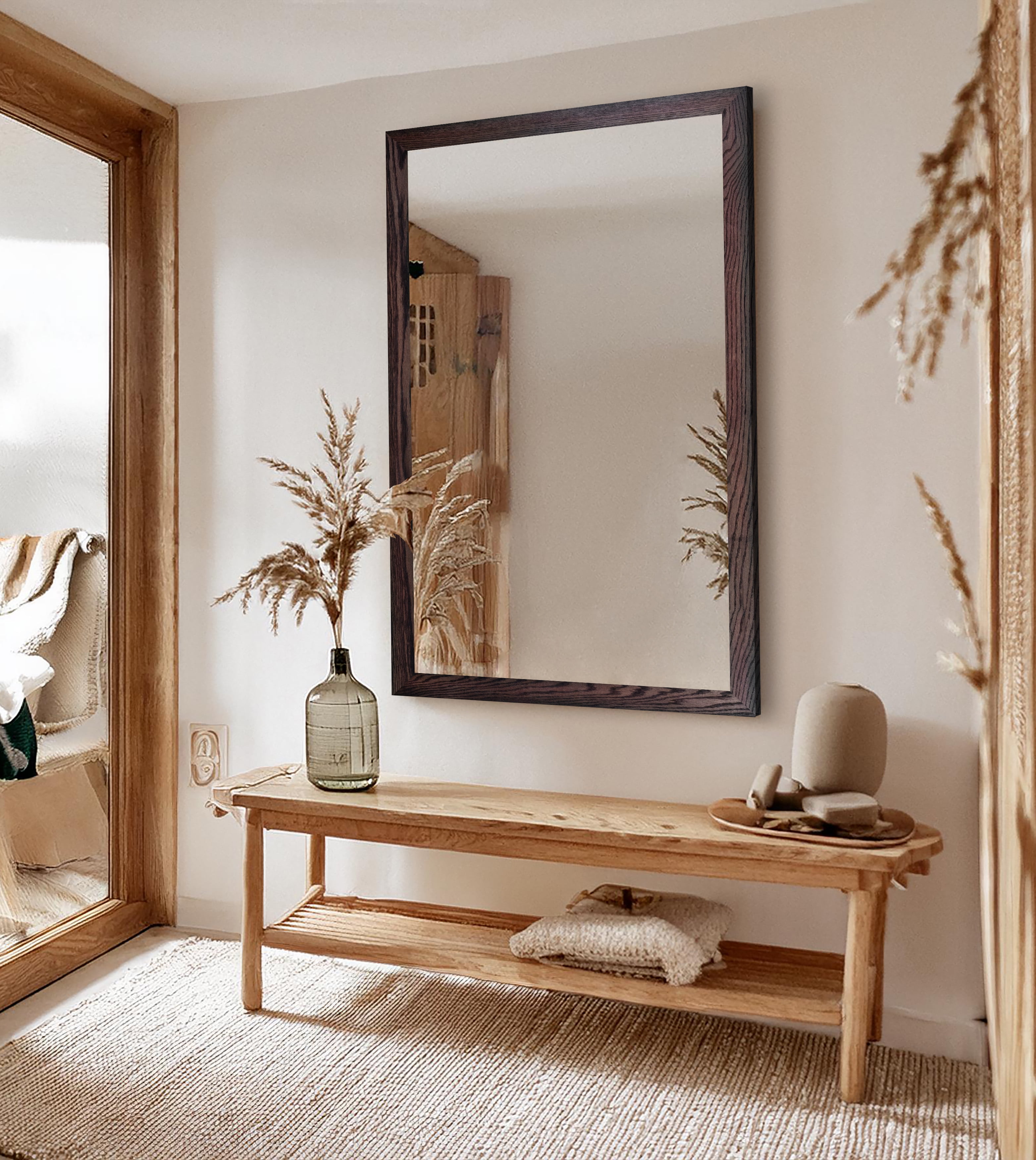 Rayne Ozark Hardwood 2" Red Oak Wall Mirror 57" x 30" Floor Mirror ...