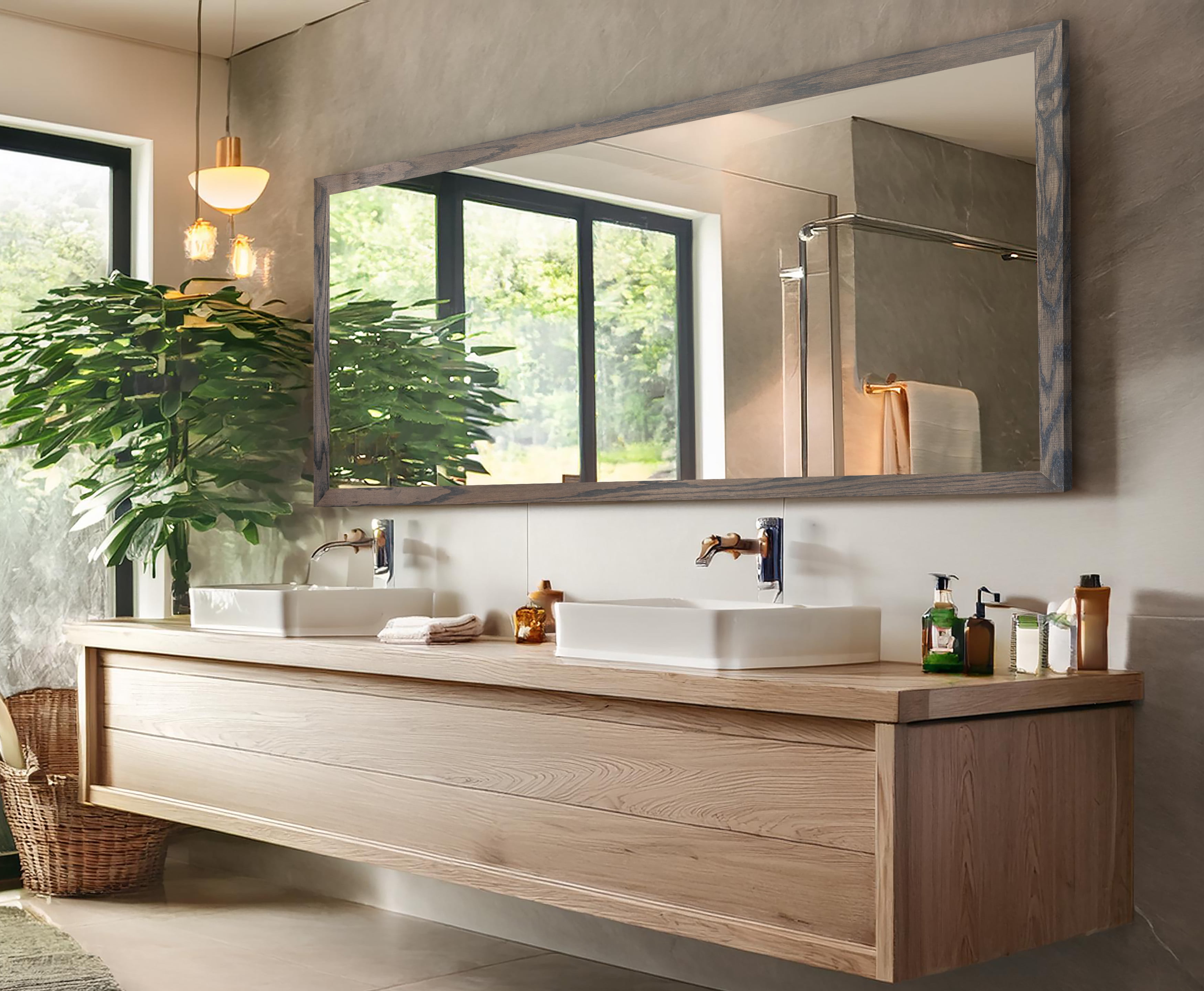 Rayne Ozark Hardwood 2" Red Oak Wall Mirror 65" x 30" Floor Mirror ...