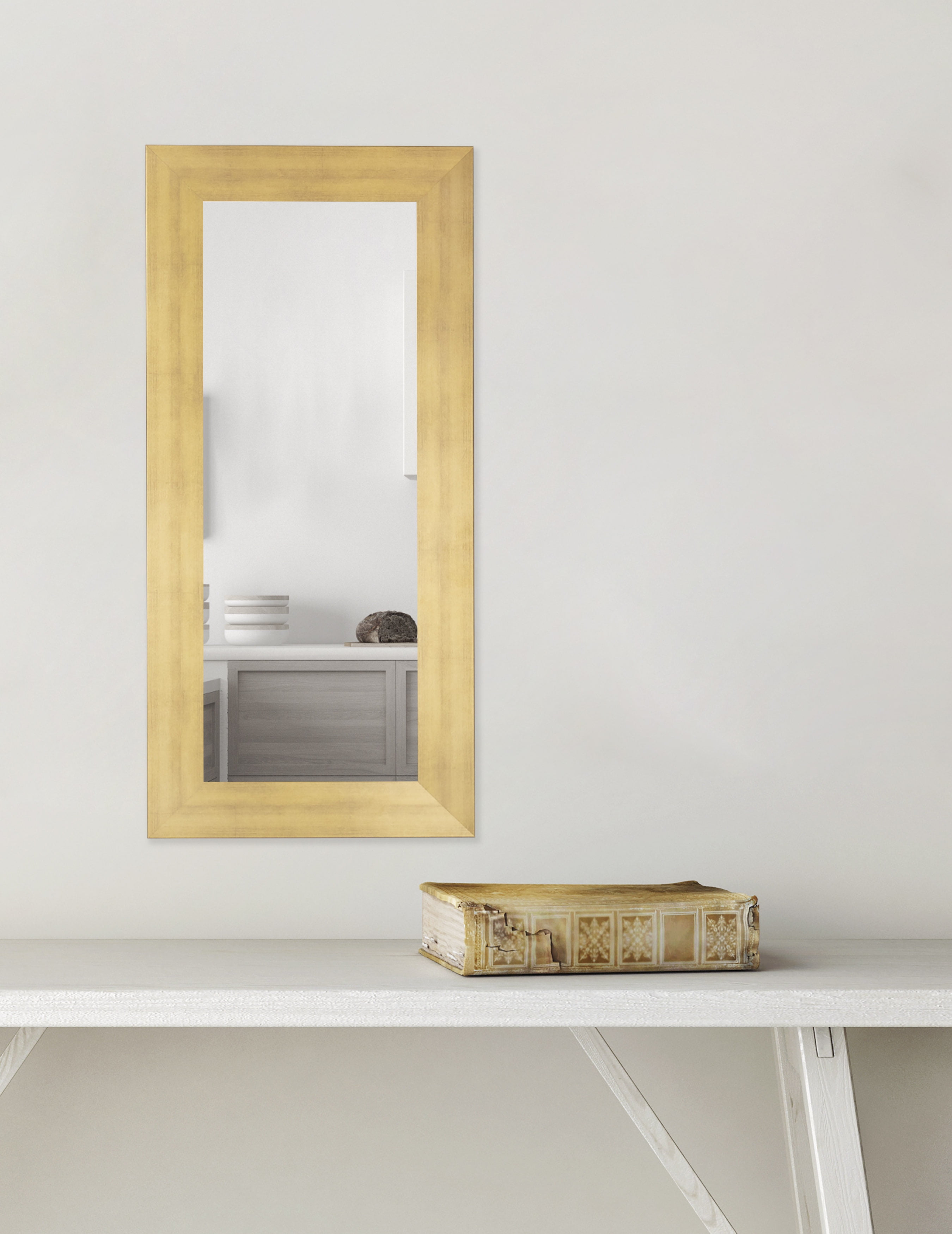 Rayne Wide 33 X 16 MATTE GOLD Mirror - Walmart.com