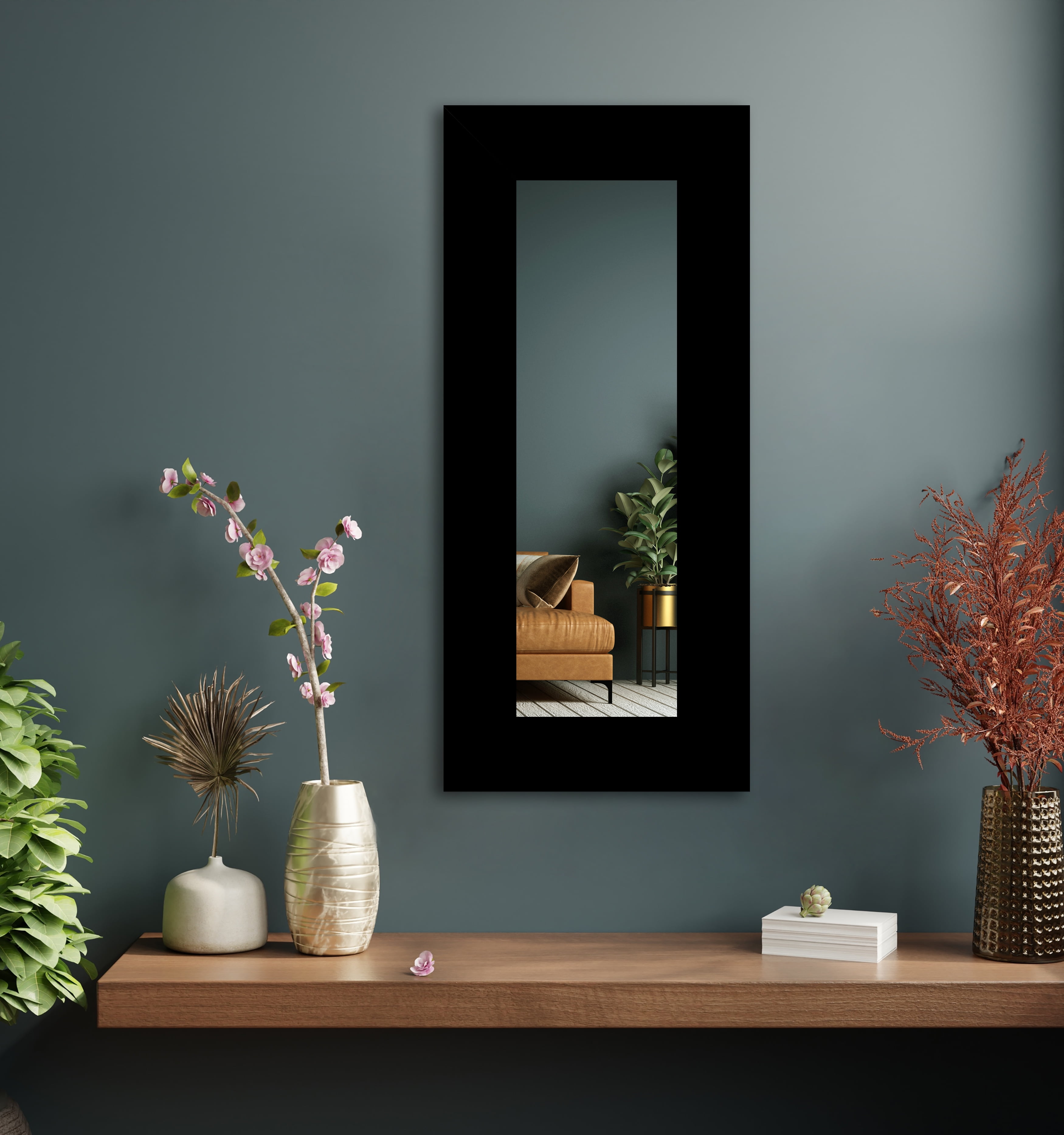 Rayne Wide 33 X 18 GLOSS BLACK Mirror - Walmart.com