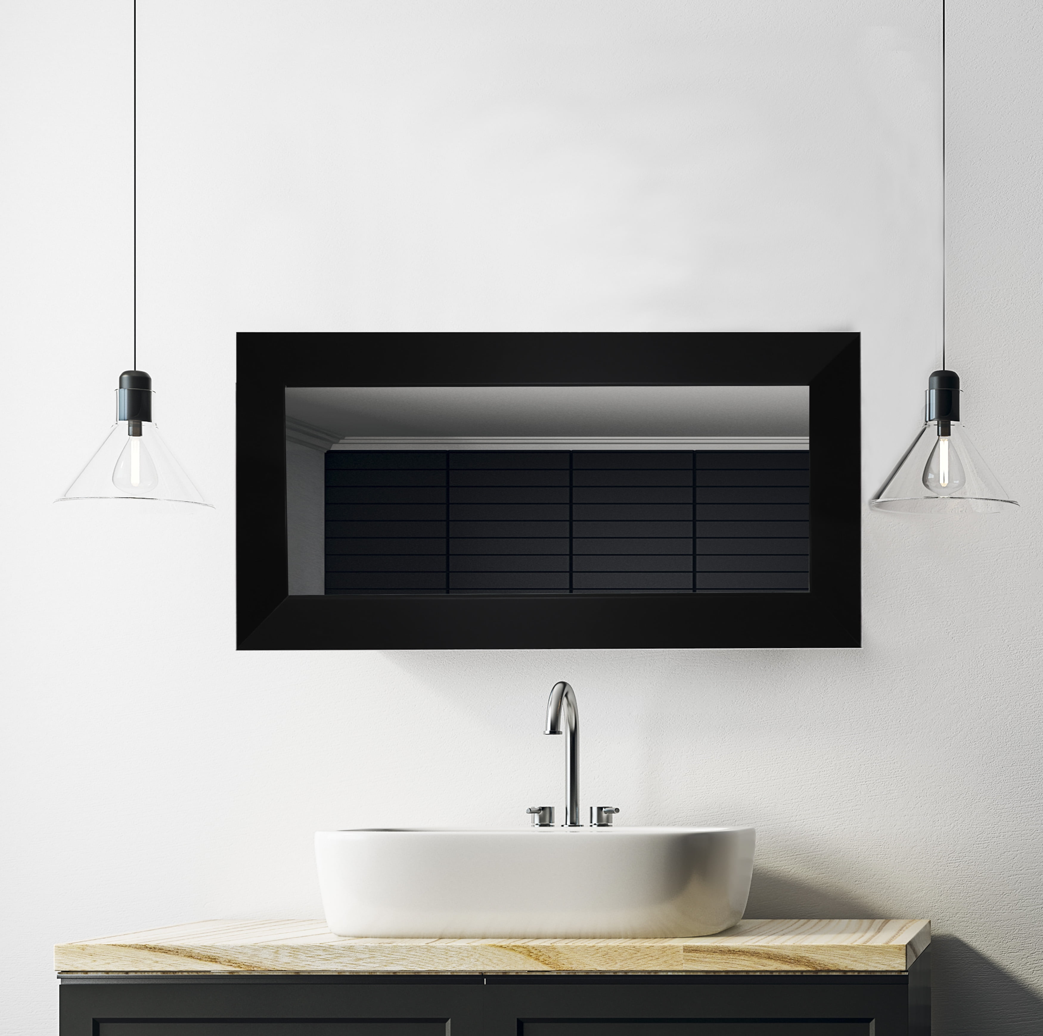 Rayne Wide 33 X 20 Black Mirror - Walmart.com