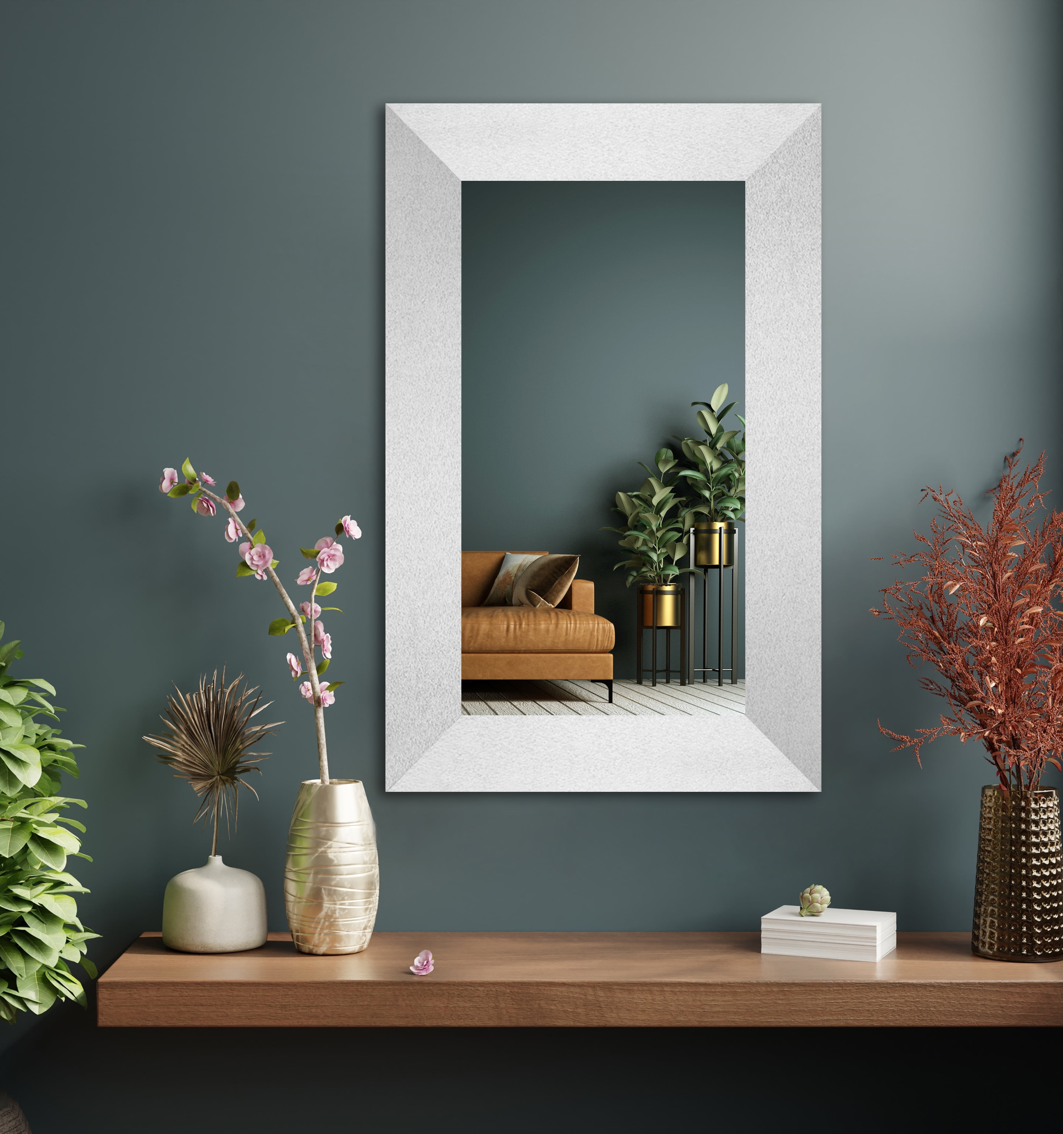 Rayne Wide 33 X 28 SILVER PLATINUM Mirror - Walmart.com