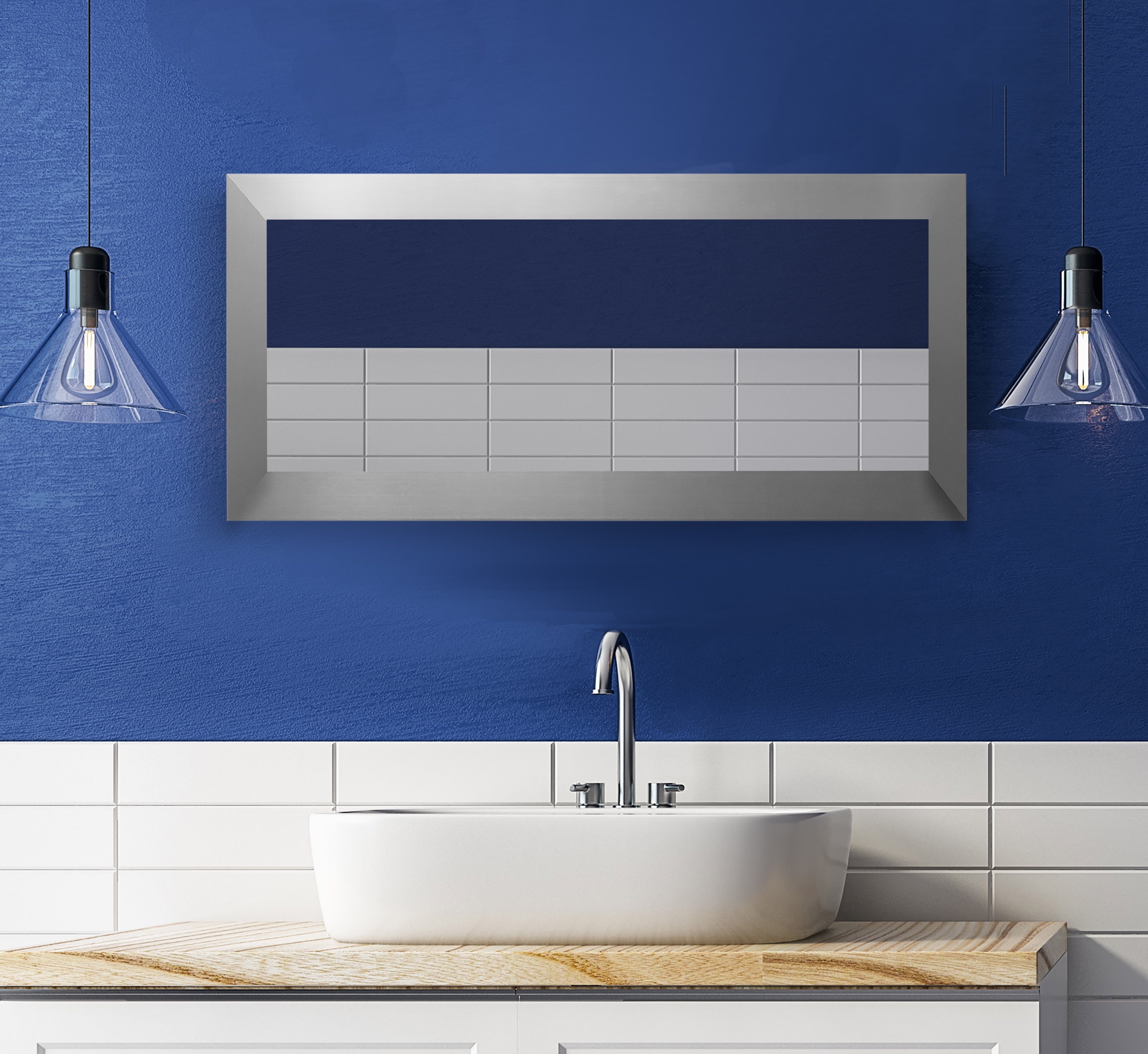 Rayne Wide 33 X 30 Silver Mirror - Walmart.com