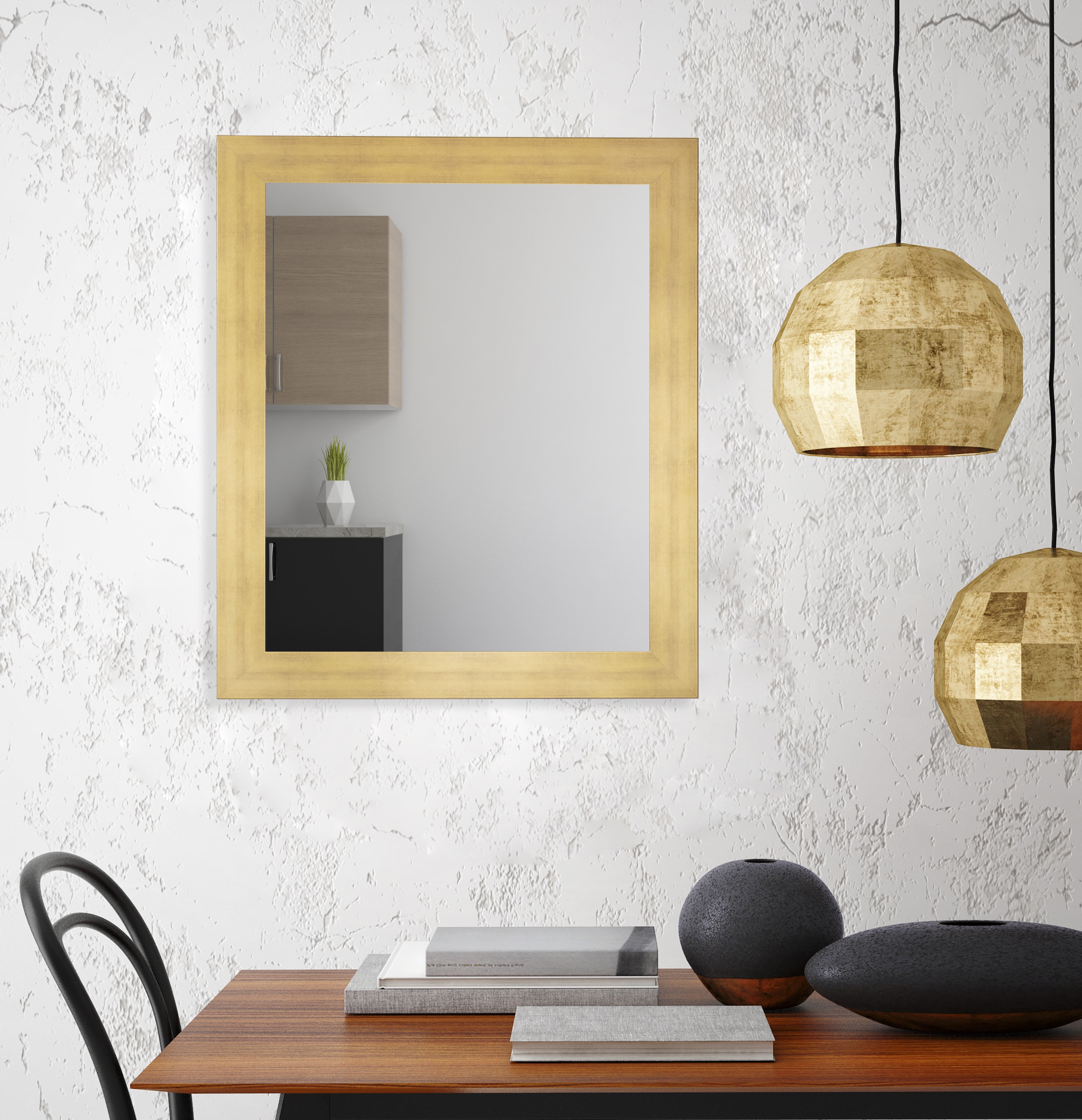 Rayne Wide 33 X 40 MATTE GOLD Mirror - Walmart.com
