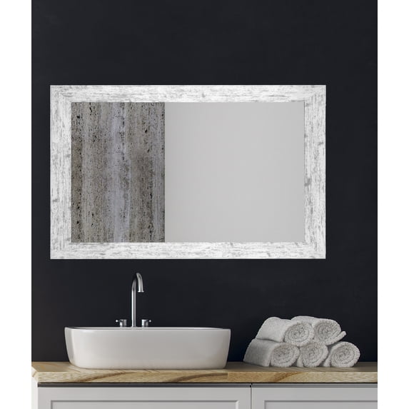 Rayne Wide 33 X 42 BARNWOOD WHITE Mirror - Walmart.com