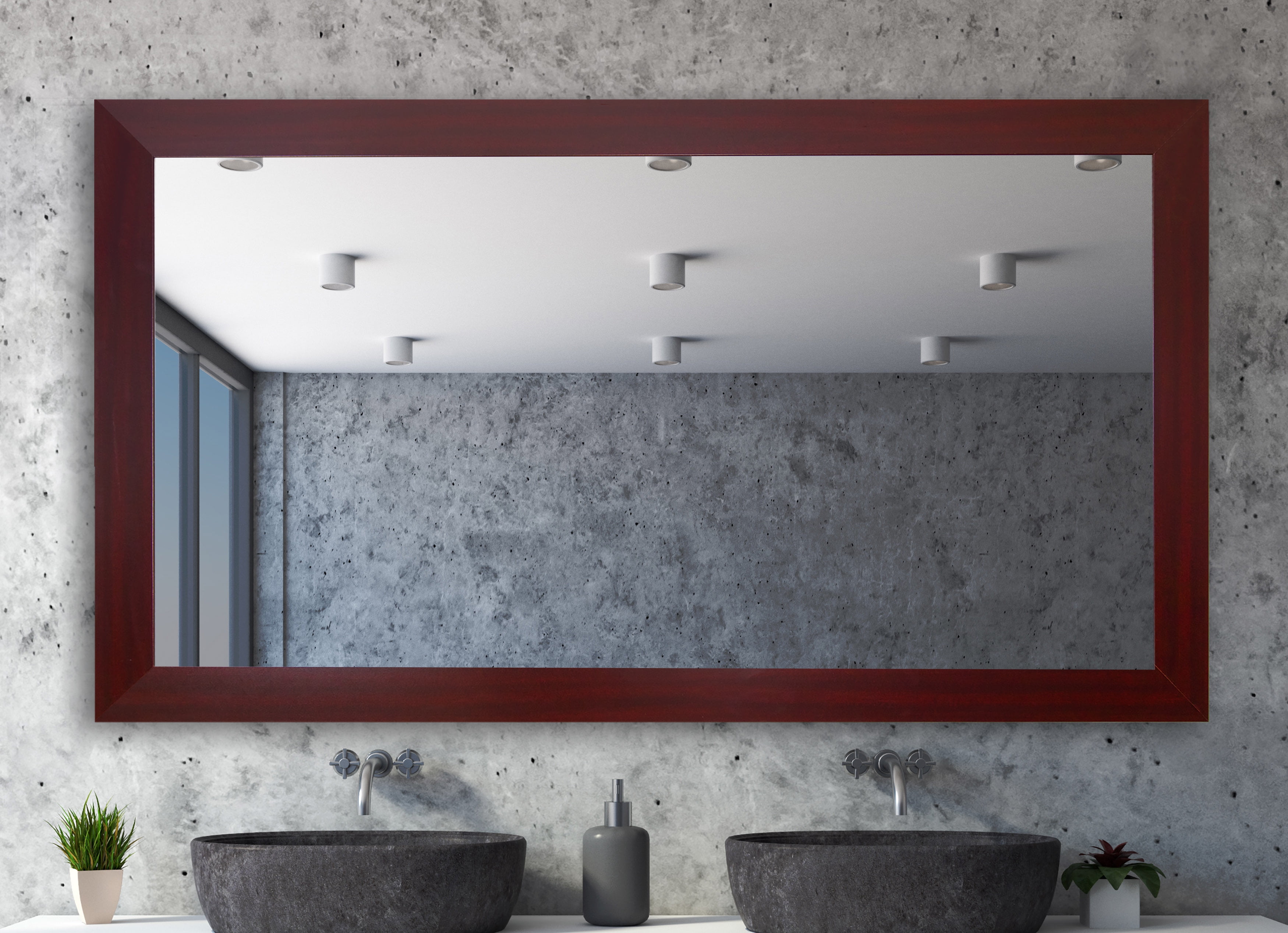 Rayne Wide 33 X 44 DARK MAHOGANY Mirror - Walmart.com