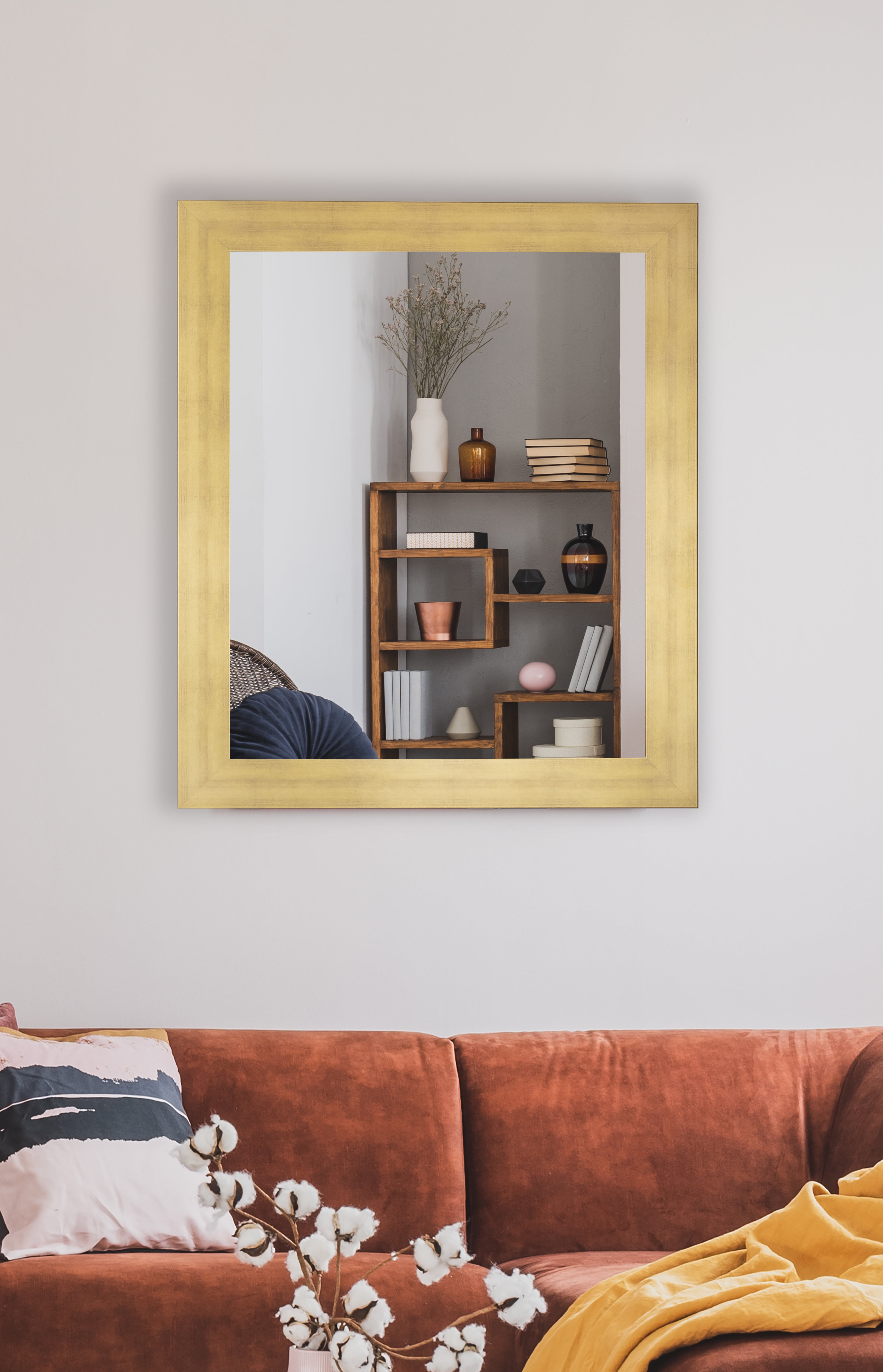 Rayne Wide 33 X 46 MATTE GOLD Mirror - Walmart.com