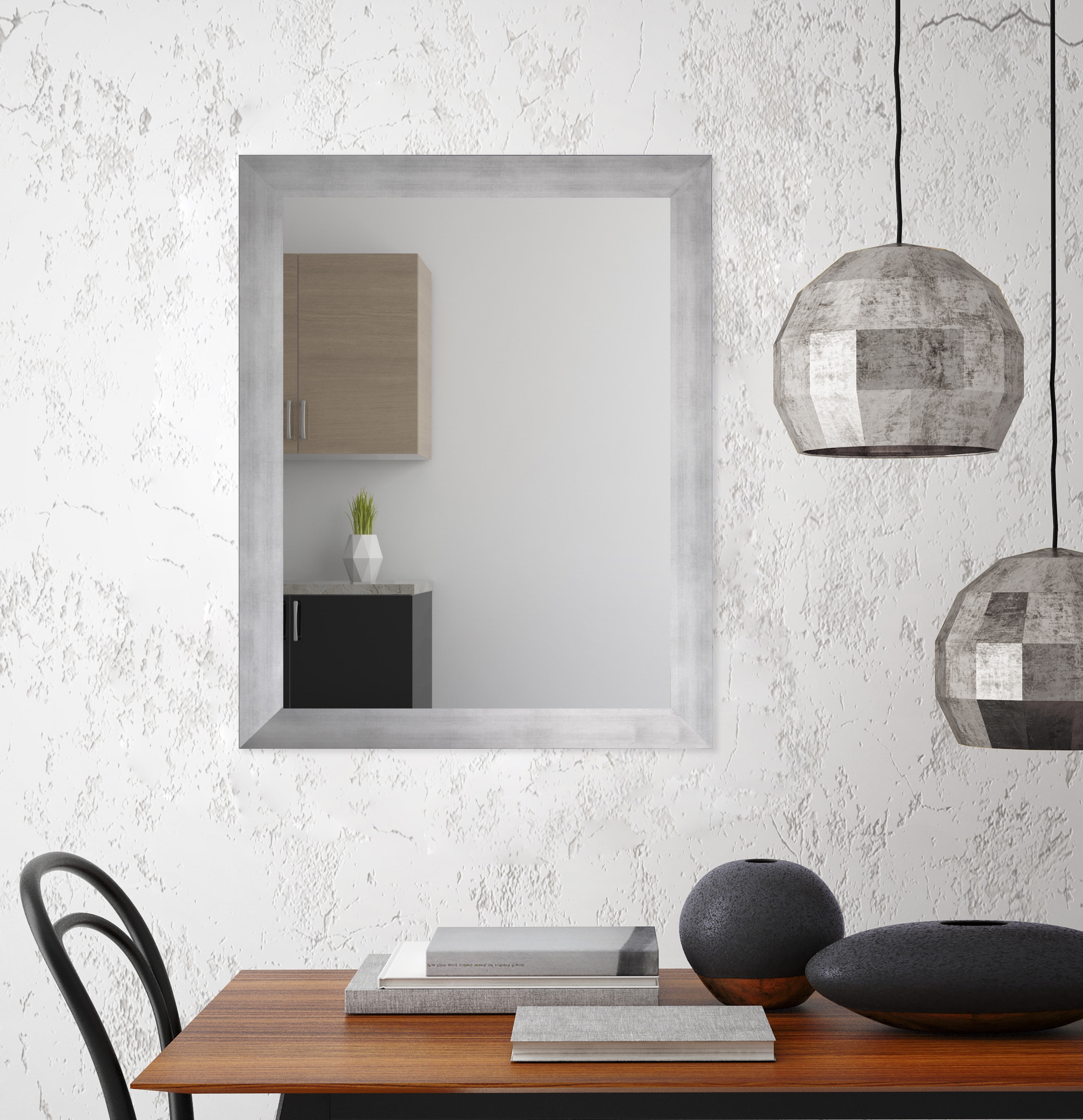 Rayne Wide 33 X 48 MATTE SILVER Mirror - Walmart.com