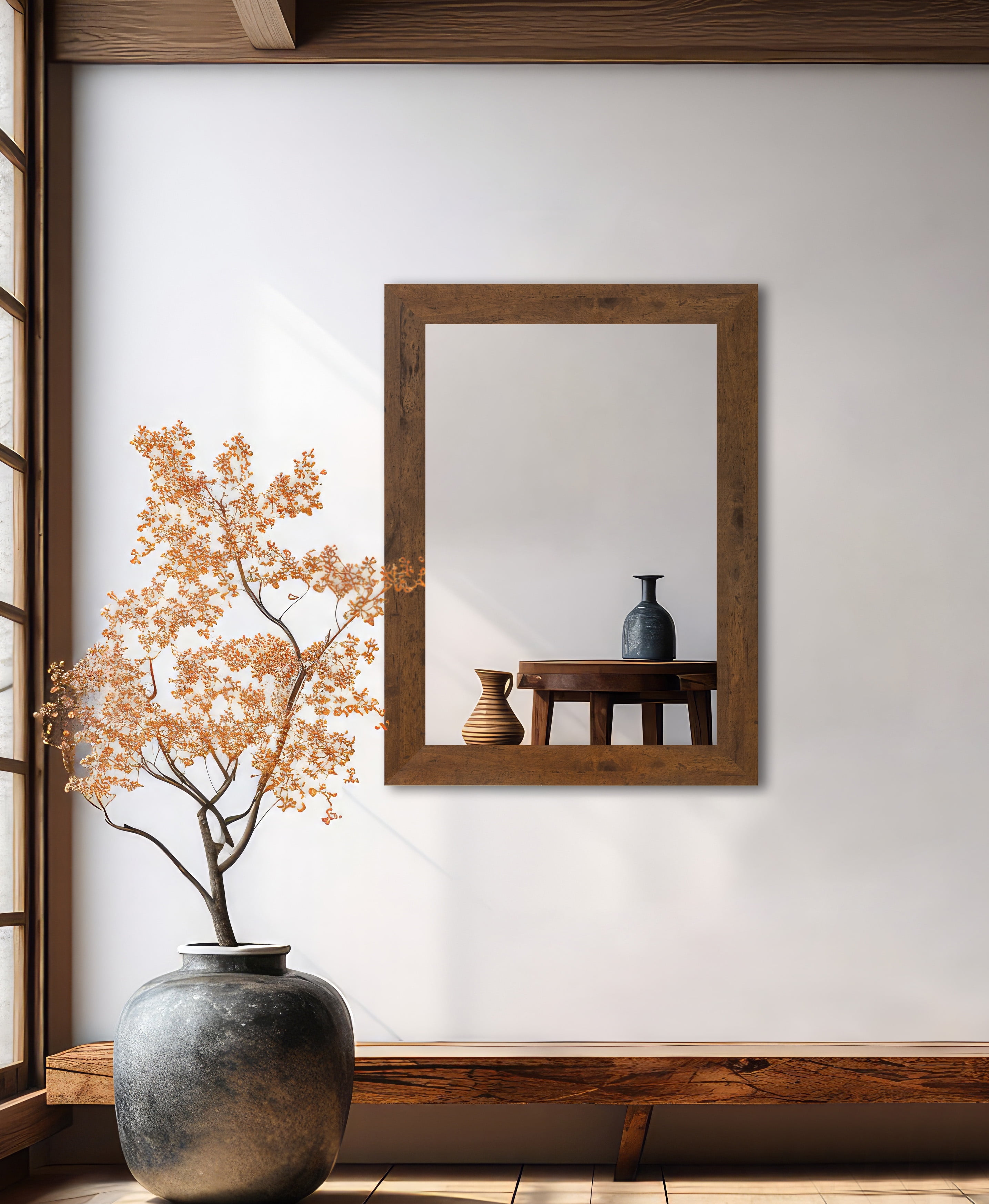 Rayne Wide 33 X 50 LIGHT WALNUT Mirror - Walmart.com
