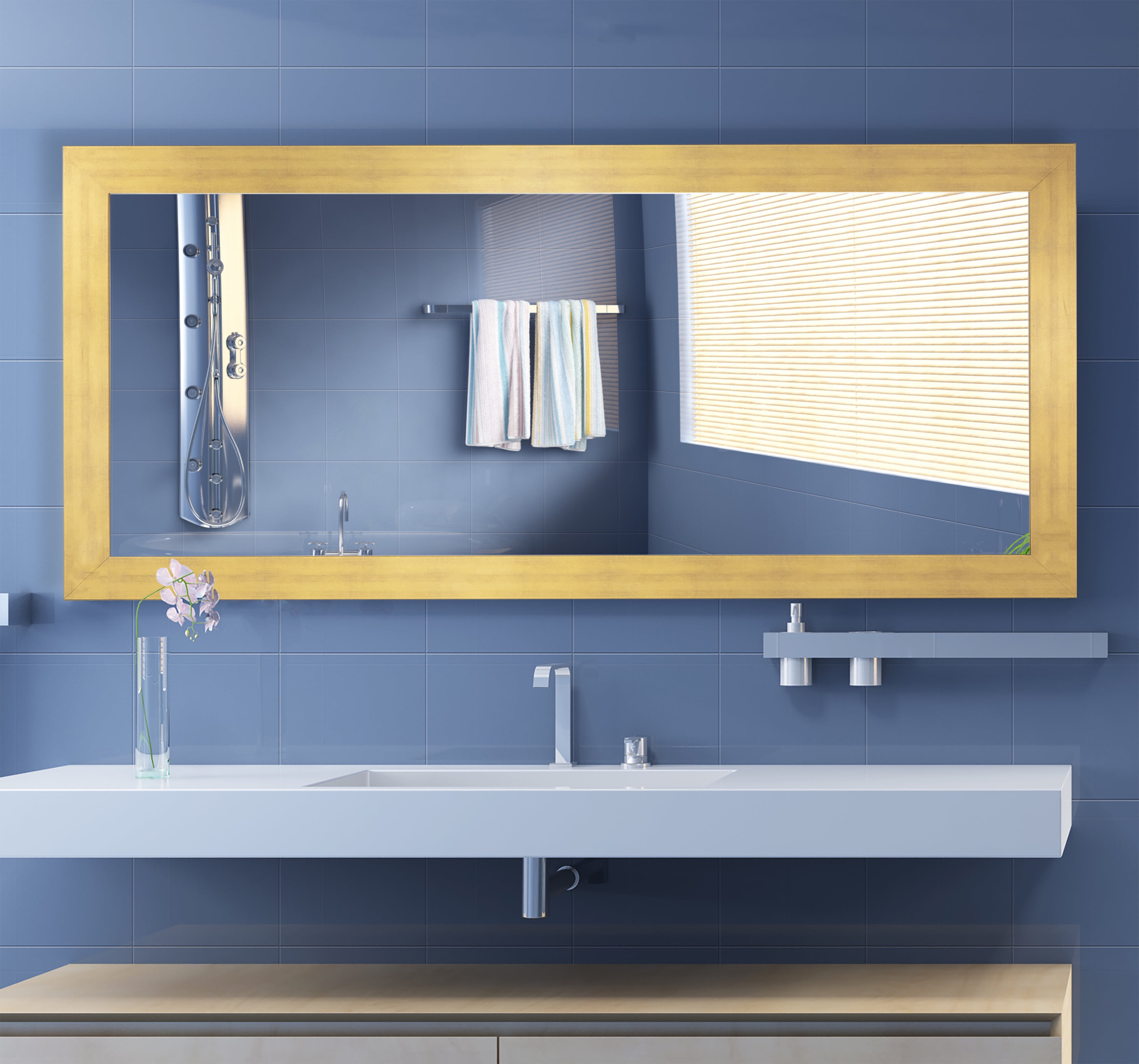 Rayne Wide 33 X 52 MATTE GOLD Mirror - Walmart.com