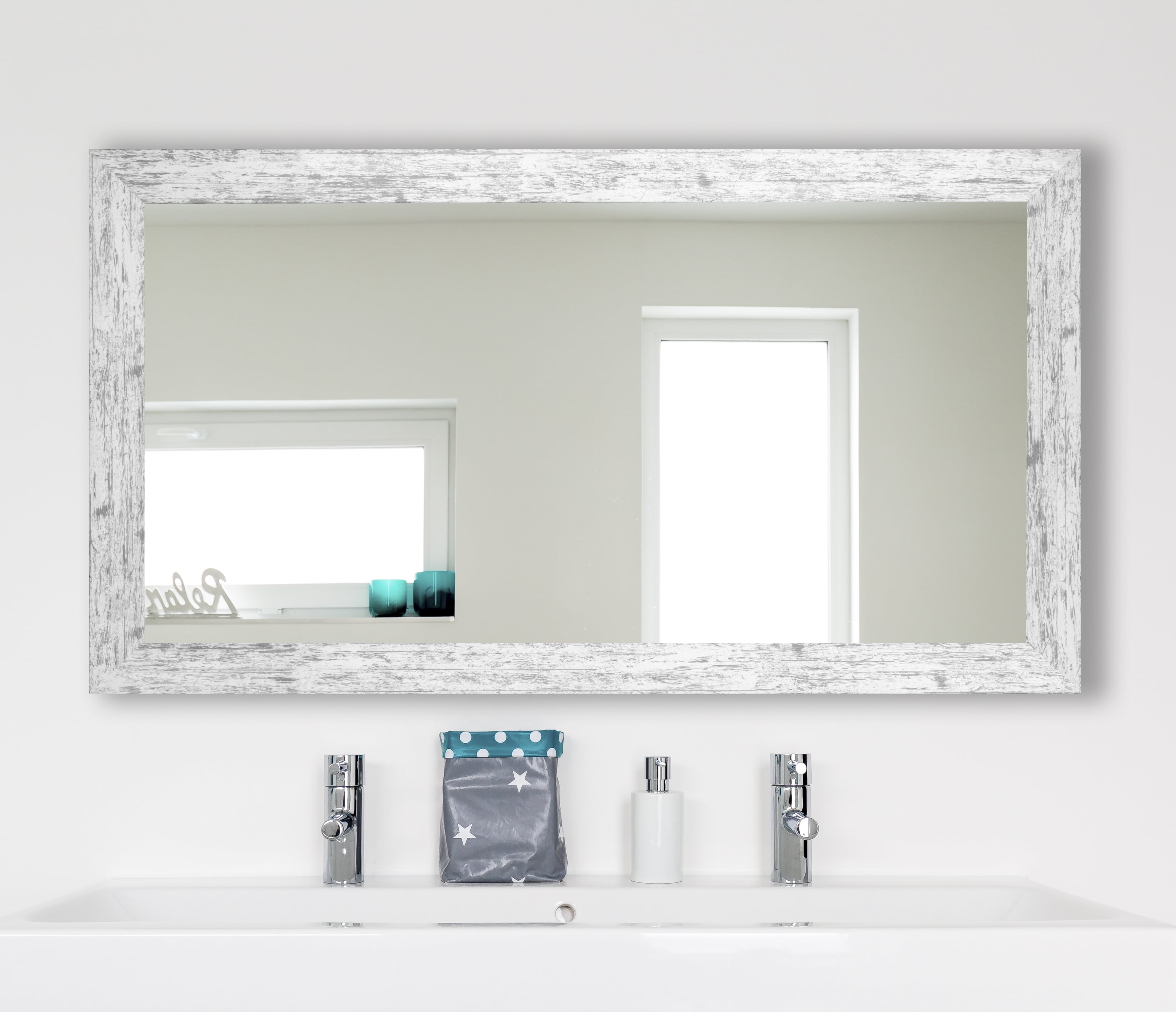 Rayne Wide 33 X 54 BARNWOOD WHITE Mirror - Walmart.com