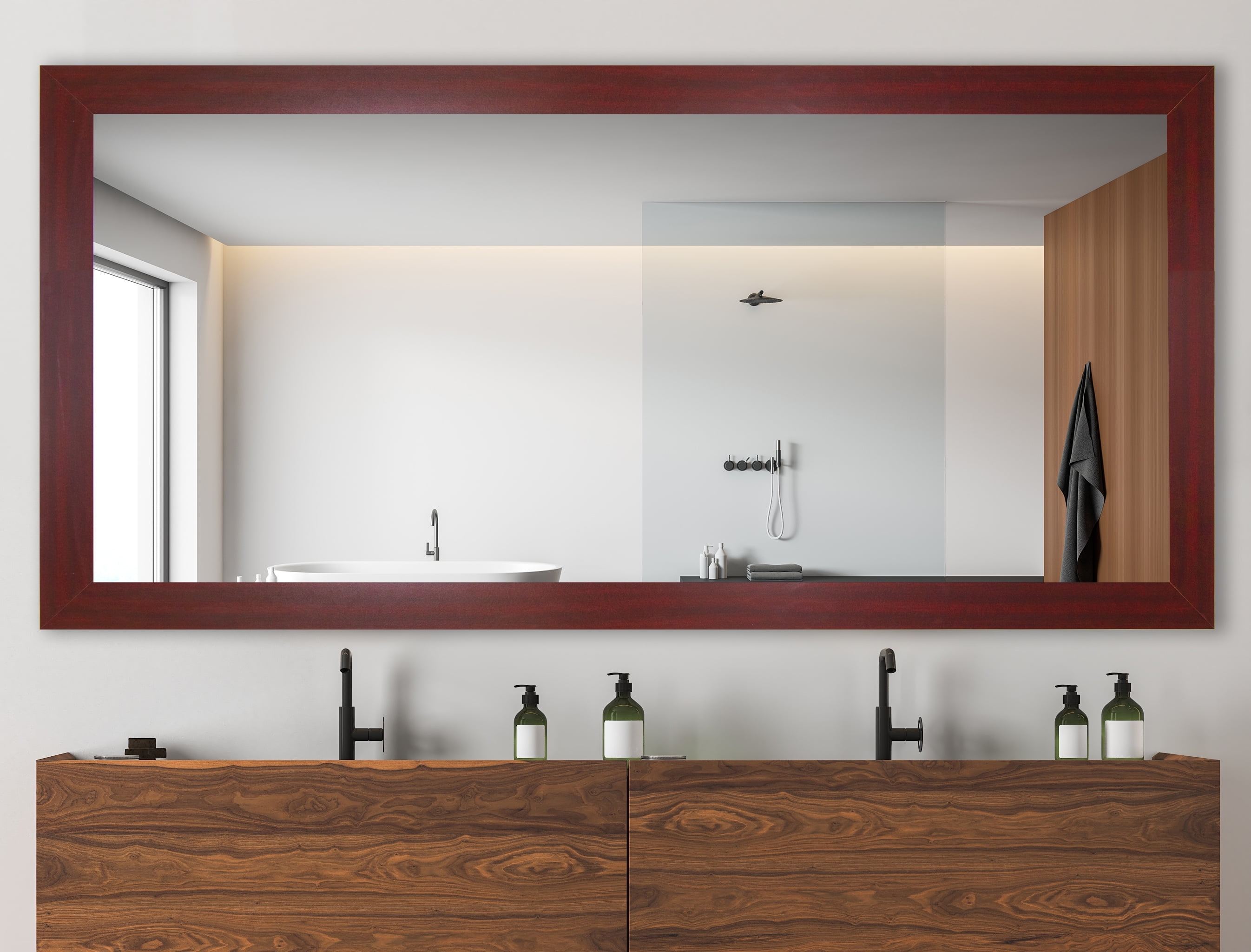 Rayne Wide 33 X 54 DARK MAHOGANY Mirror - Walmart.com