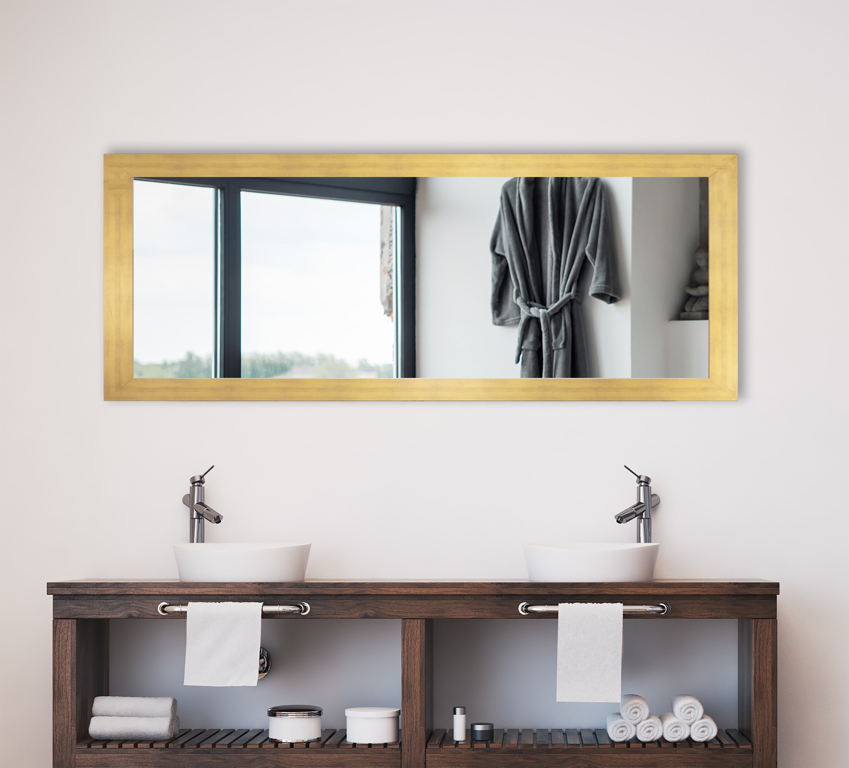 Rayne Wide 33 X 66 MATTE GOLD Mirror - Walmart.com