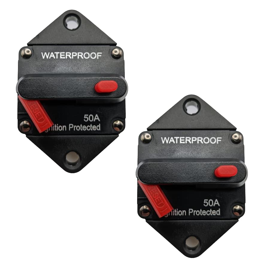 Rayne's World 2 PACK 50 Amp 12V-48V DC Waterproof Panel Mount Circuit ...
