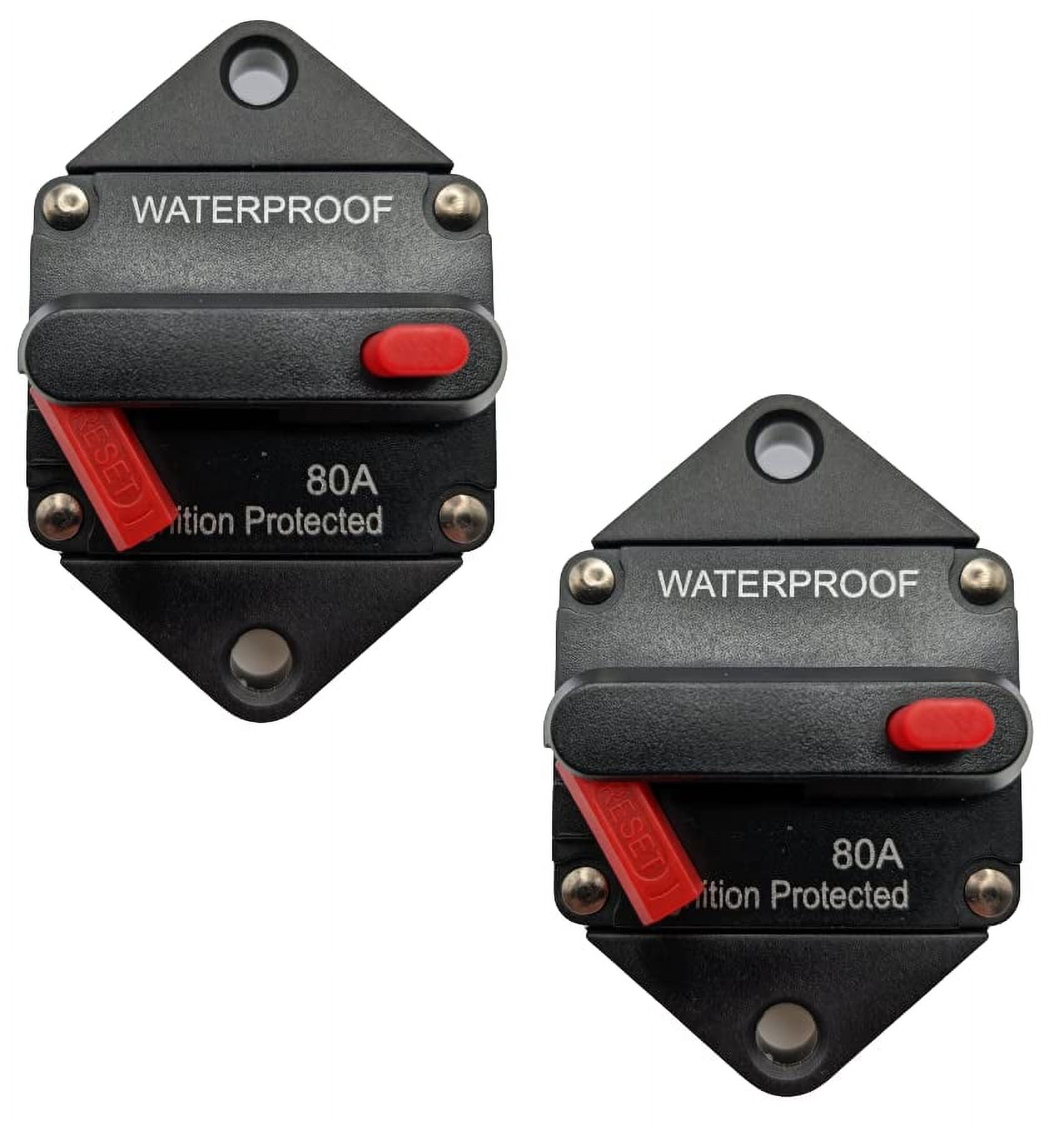 Rayne's World 2 PACK 80 Amp 12V-48V DC Waterproof Panel Mount Circuit ...
