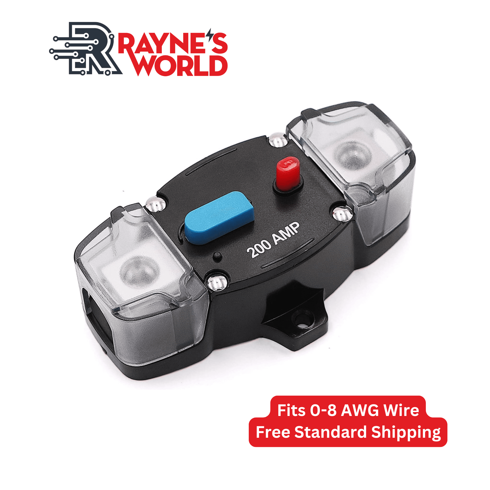 Rayne's World 200 Amp 12V-48V DC Inline Circuit Breaker with Covers ...