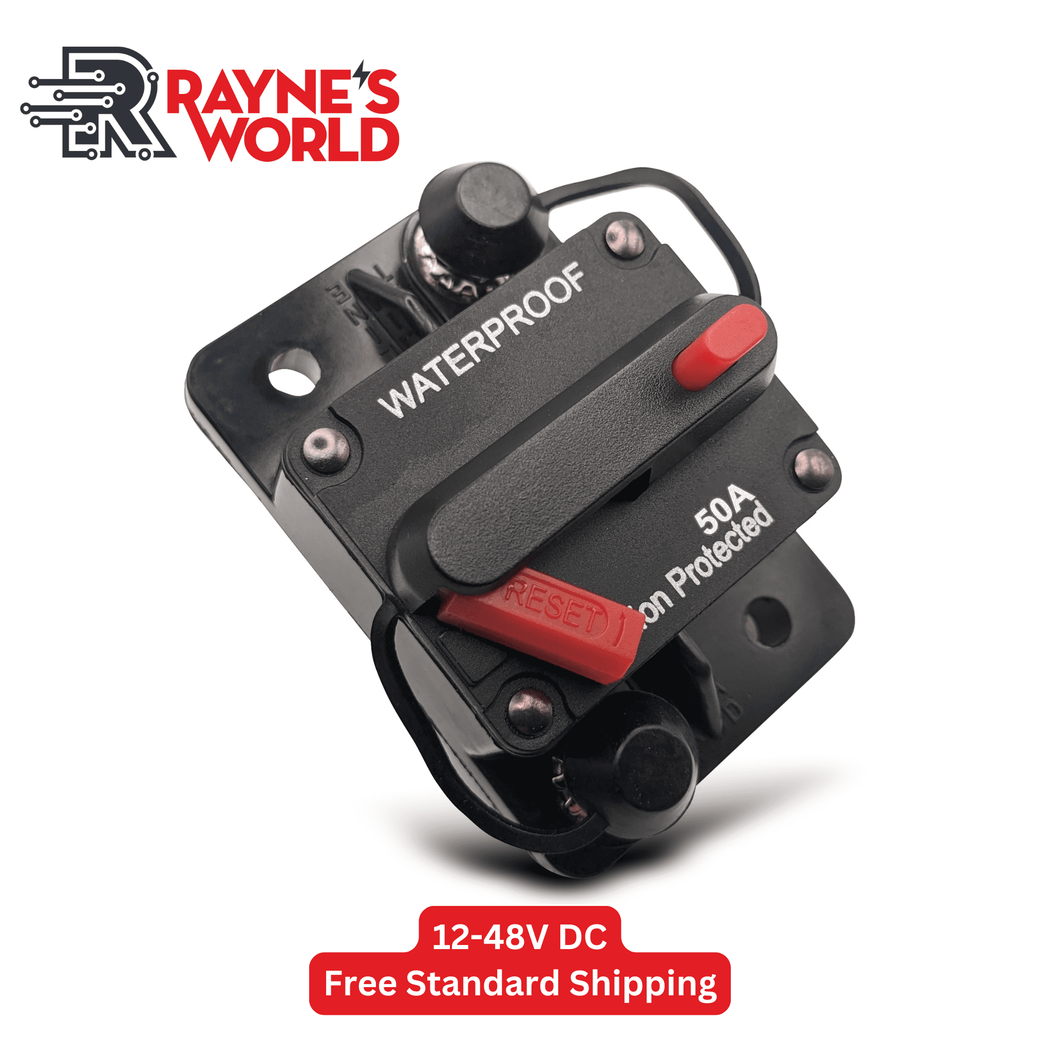 Rayne's World 50 Amp 12V-48V DC Waterproof Circuit Breaker Manual Reset ...