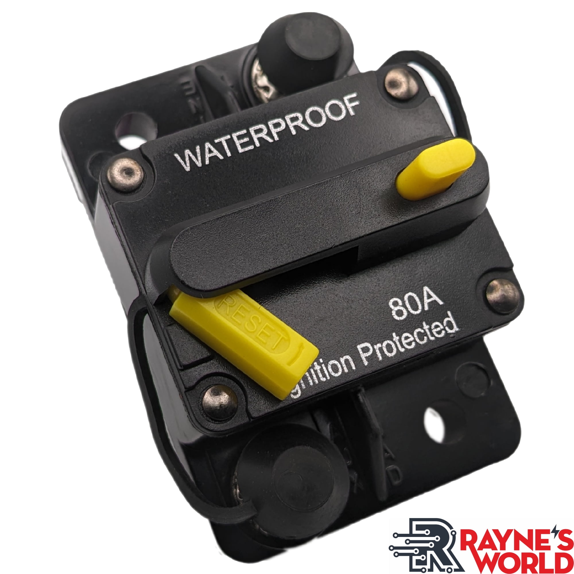 Rayne's World 80 Amp 12V-48V DC Waterproof Yellow Circuit Breaker ...