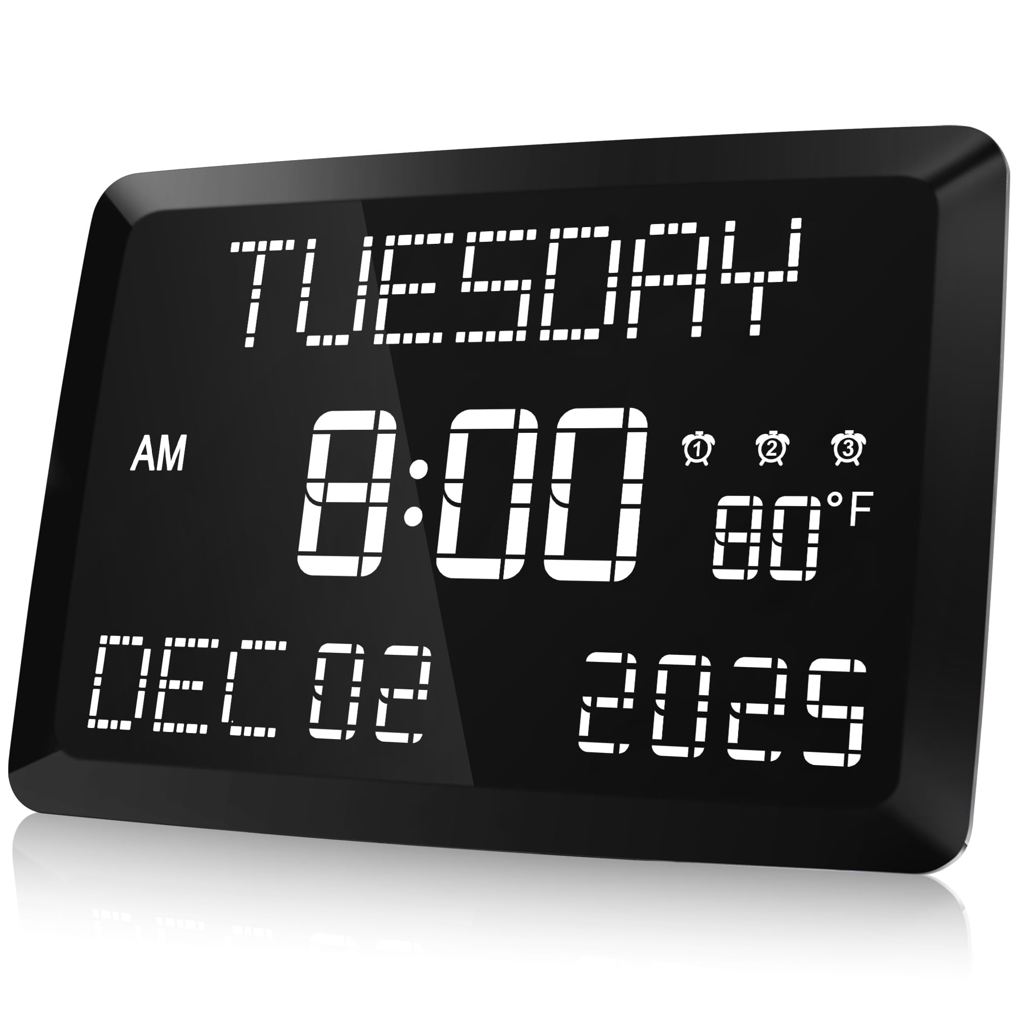 Raynic Digital Clock, 11.5" Large Display Calendar Clock with Day and ...