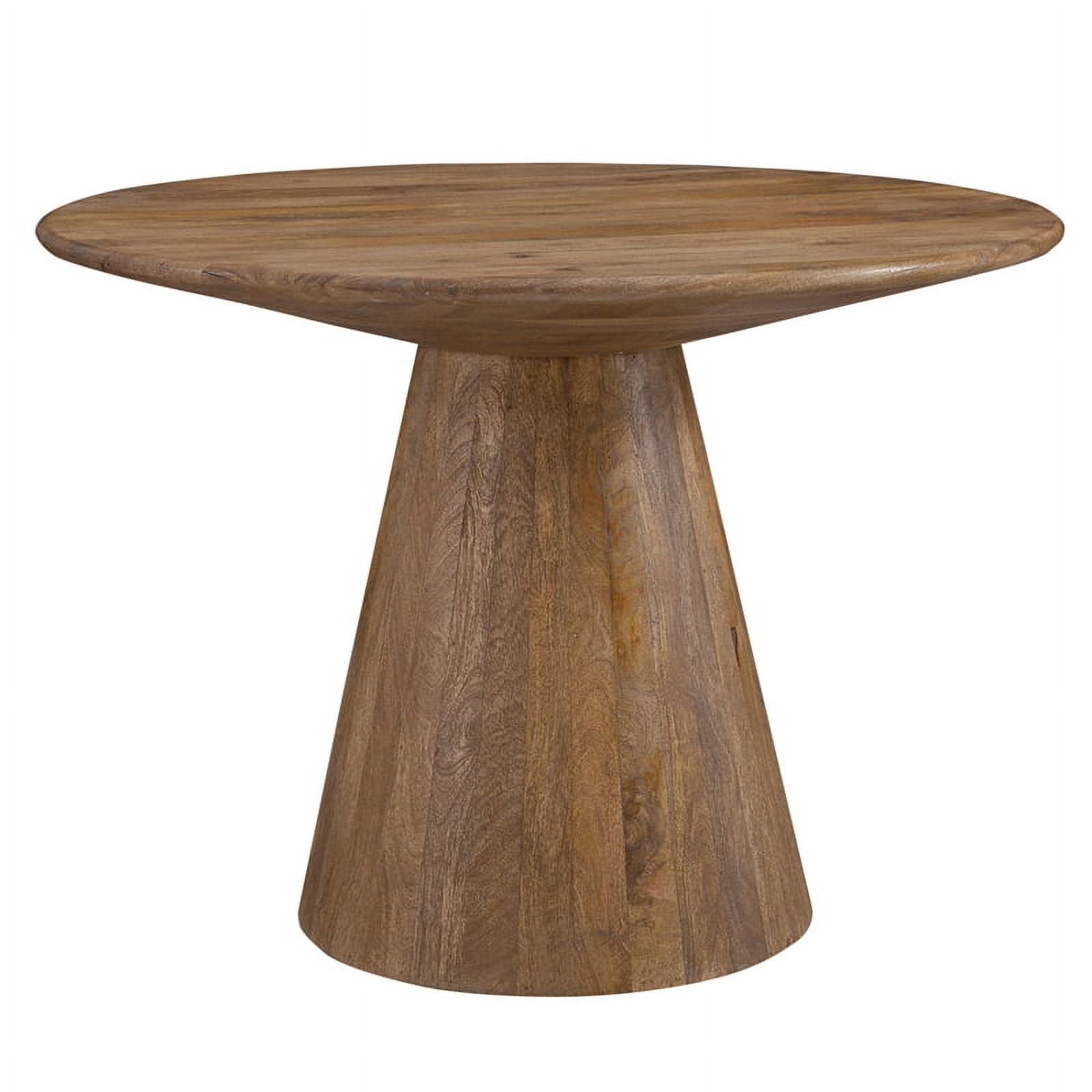 Raynor Brown Round Dining Table in Mango Wood and Resin - Walmart.com