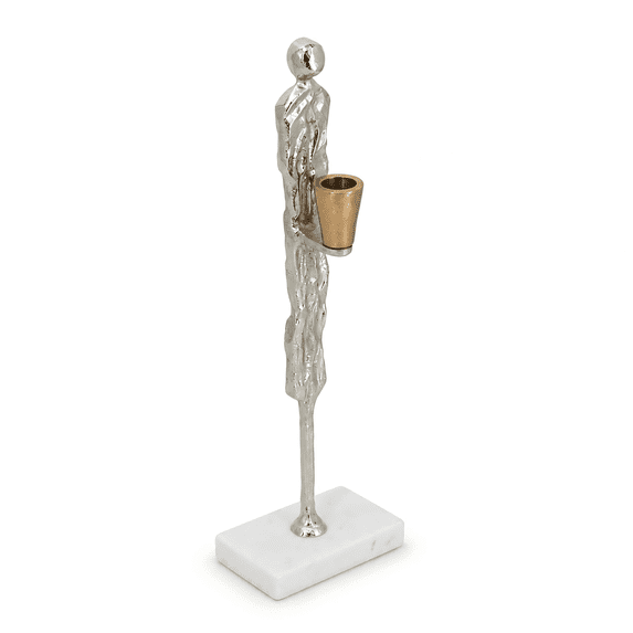 Rayocon Taper Candle Holder, Abstract Human Aluminum Candlestick Holder ...