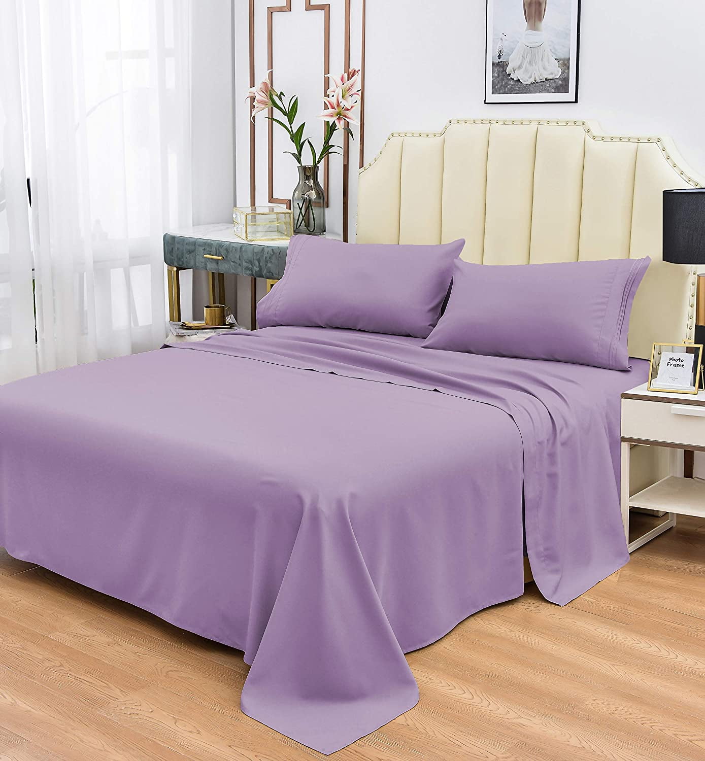 Rayon Bamboo Sheets Set Twin Lavender Sheets Deep Pocket 3 Piece ...