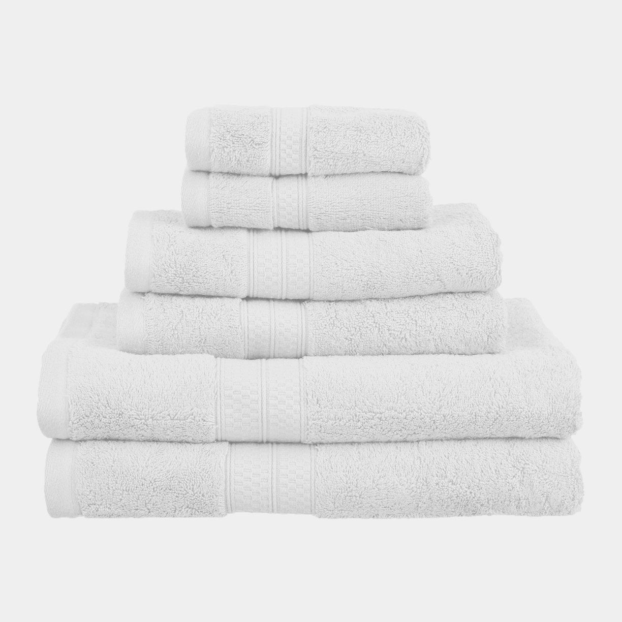 Rayon from Bamboo 650 GSM 6-Piece Towel Set, 2 Face, 2 Hand, and 2 Bath ...