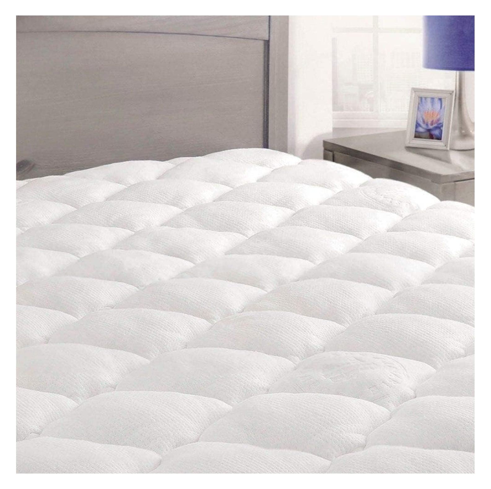 Rayon from Bamboo Mattress Pad with Fitted Skirt - Extra Plush Cooling ...