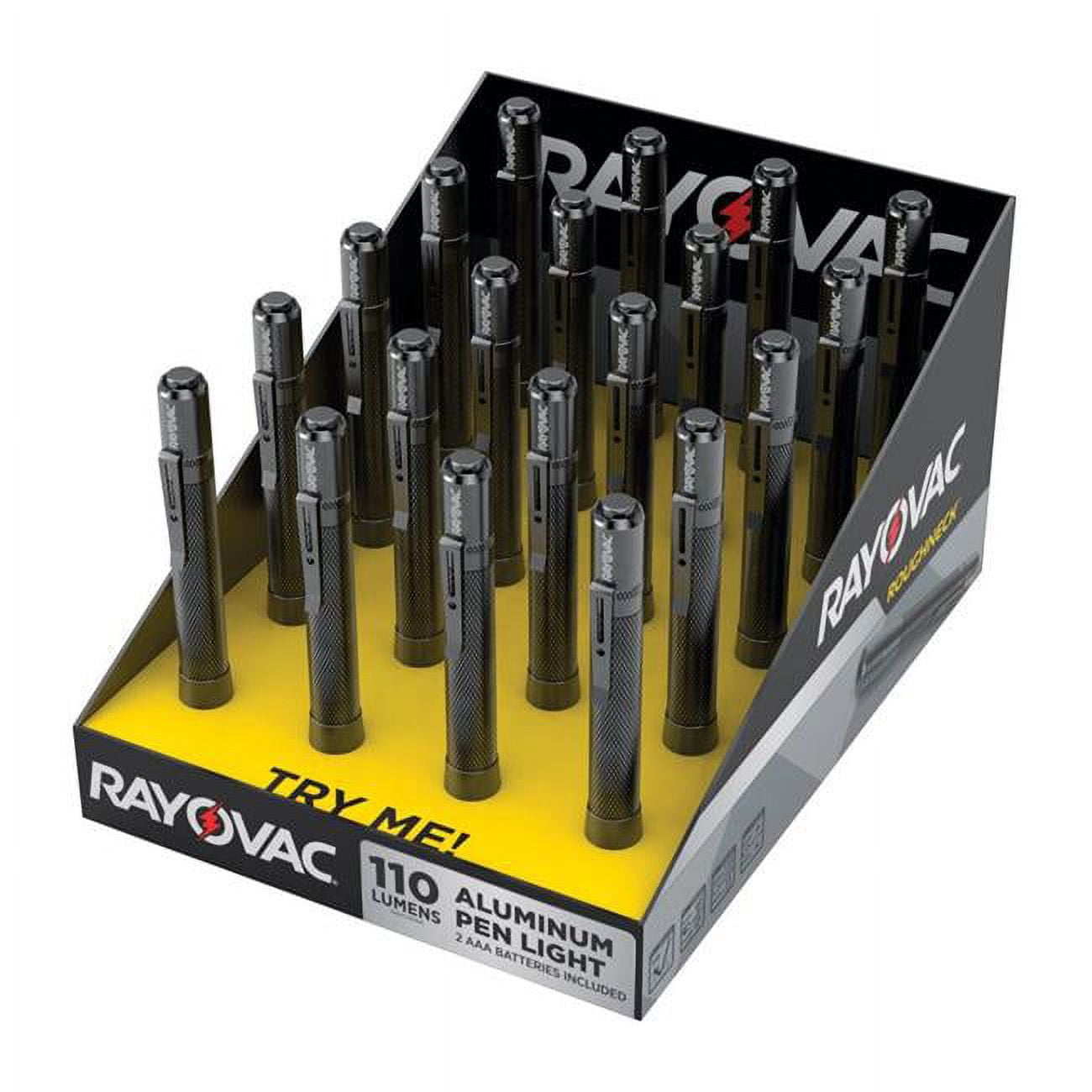 Rayovac 3827953 110 Lumens Black LED Pen Light AAA Battery, Pack of 20 ...