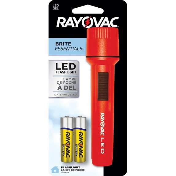 Rayovac Brite Essentials 2AA LED Flashlight (colors may vary) EVB2AALED ...