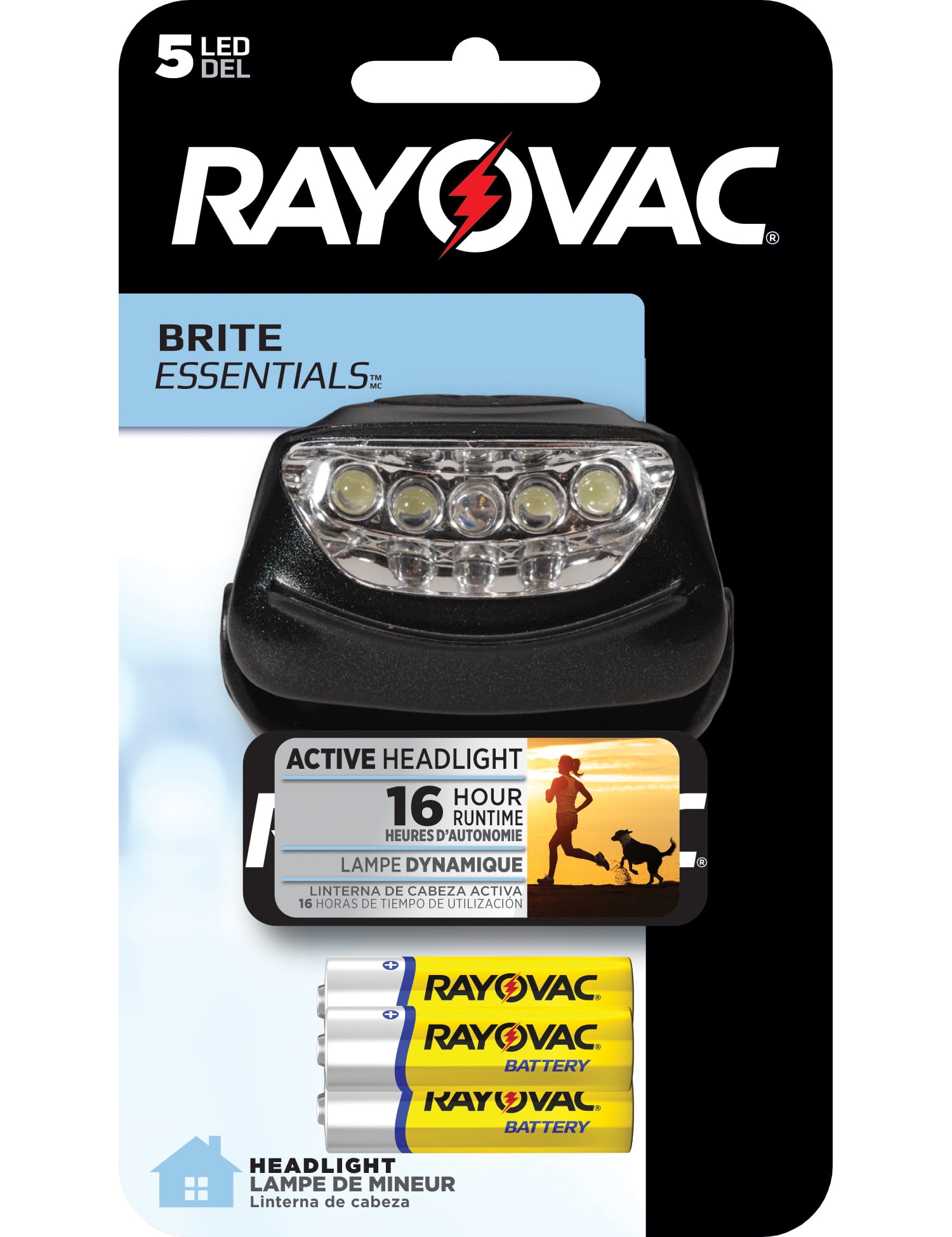 Rayovac Brite Essentials 3AAA 5 LED Headlight BRS5LEDHLT-BB - Walmart.com