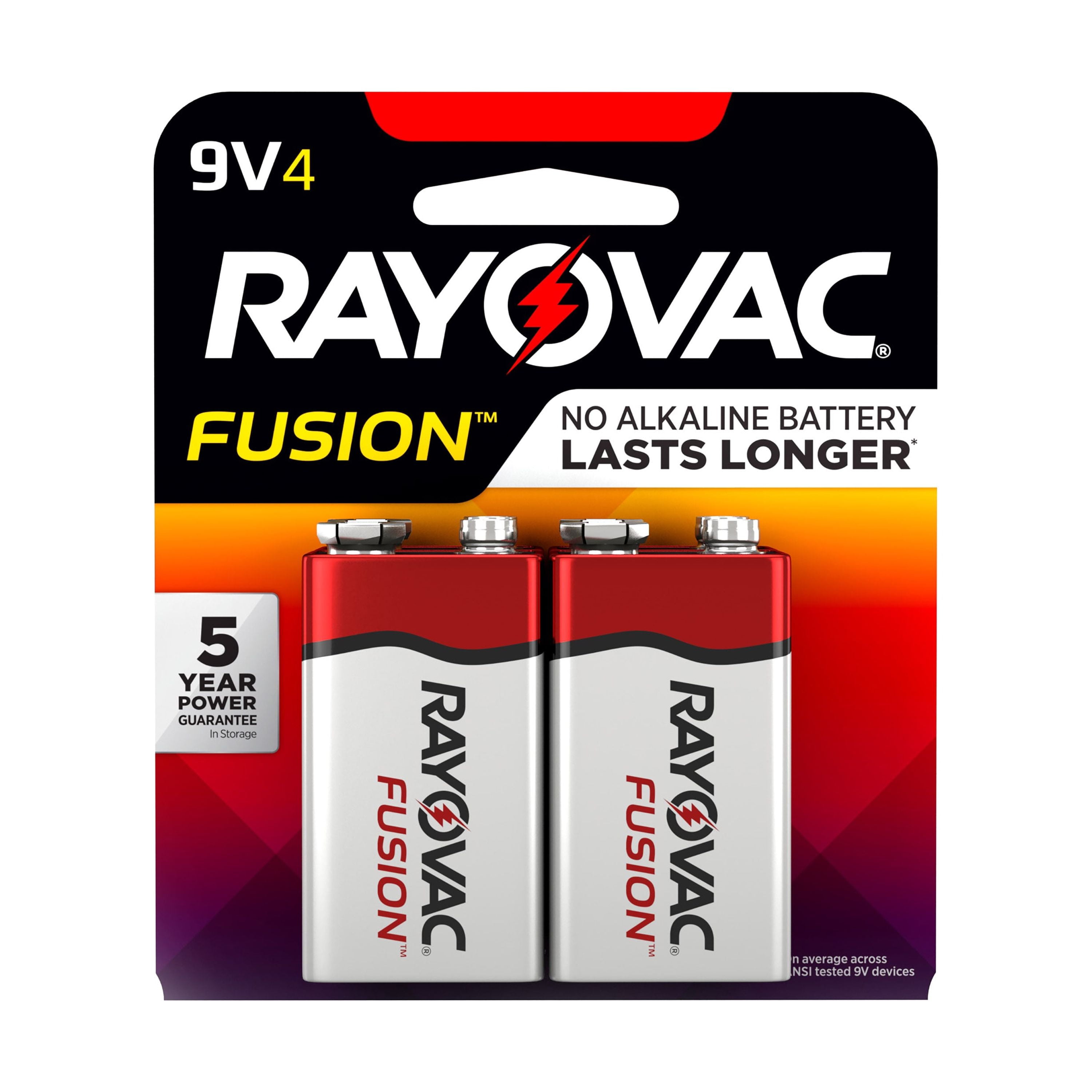 Rayovac FUSION Premium Alkaline, 9V Batteries, 4 Count - Walmart.com