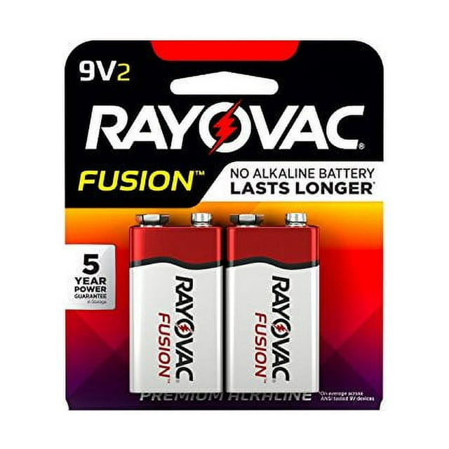 Rayovac Fusion 9V Batteries, Premium Alkaline 9V Battery (2 Count ...