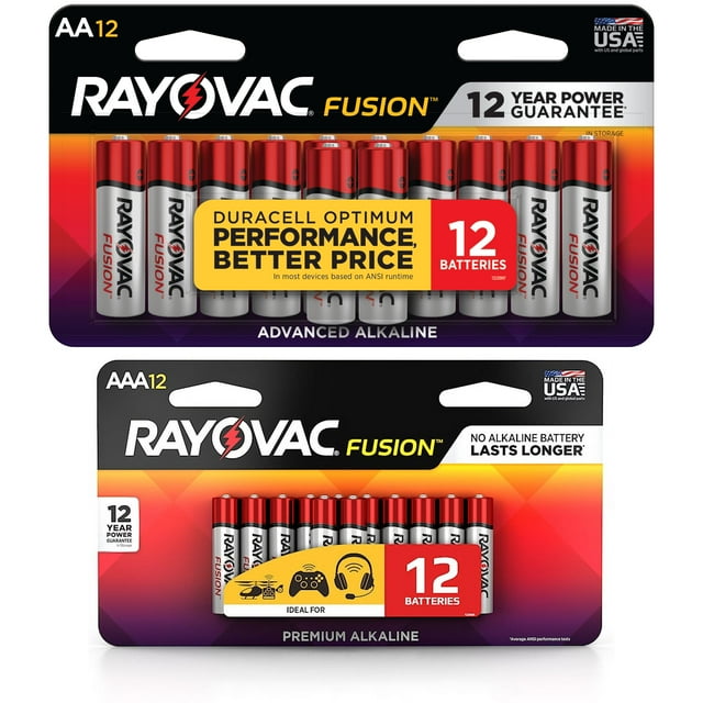 Rayovac Fusion AA Batteries (12 Pack), Double A Alkaline Batteries and ...