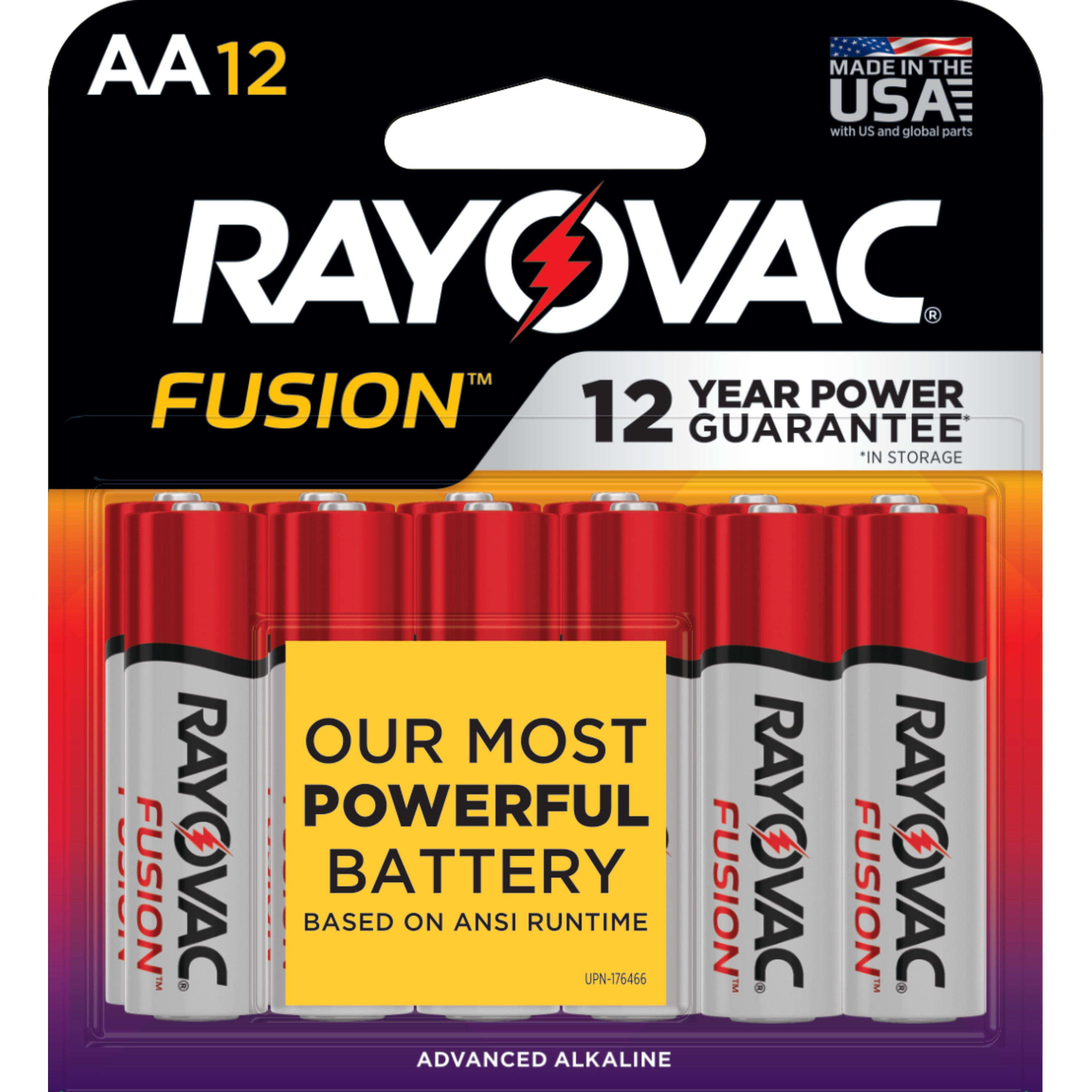 Rayovac Fusion AA Batteries (12 Pack), Double A Alkaline Batteries ...