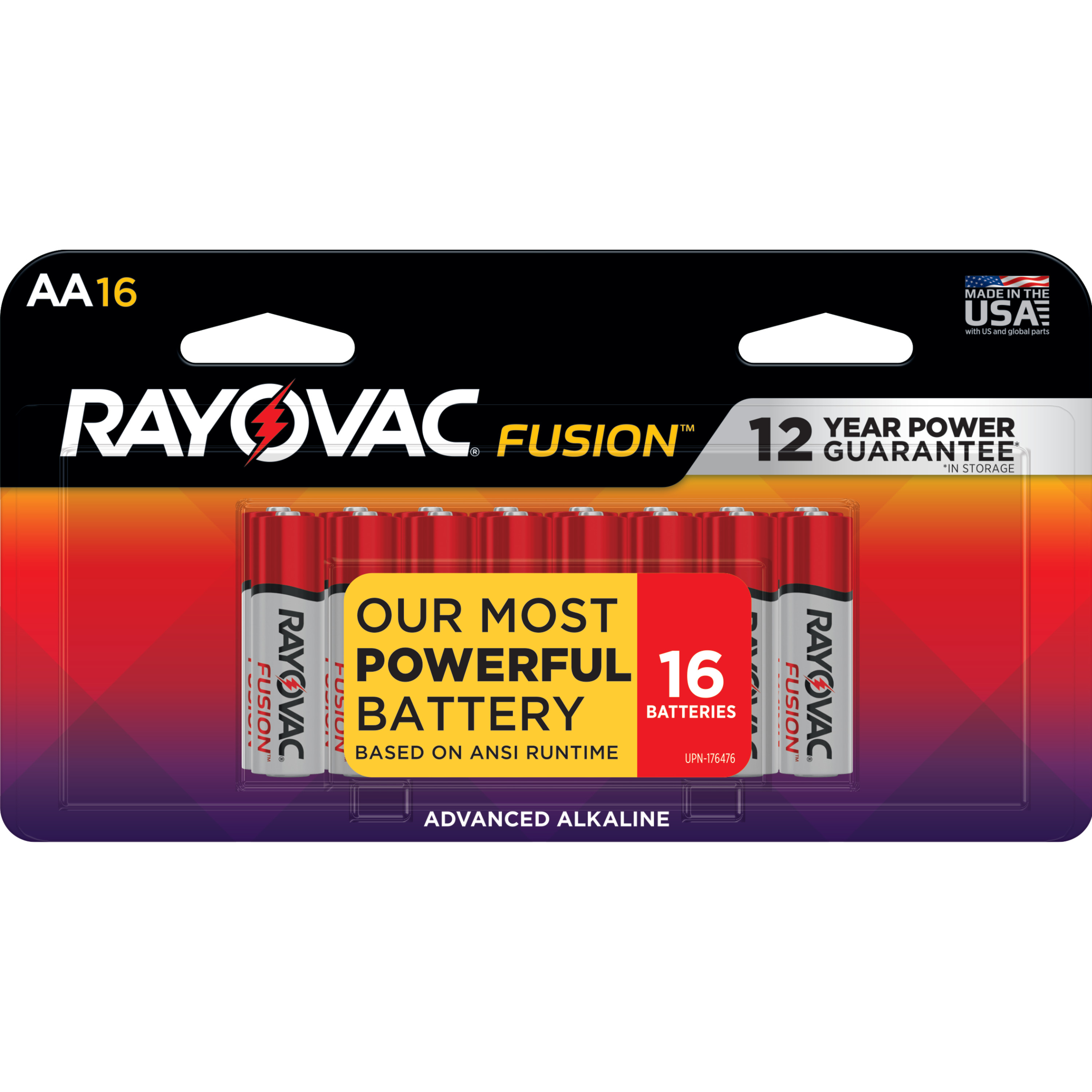 Rayovac Fusion AA Batteries (16 Pack), Double A Alkaline Batteries ...