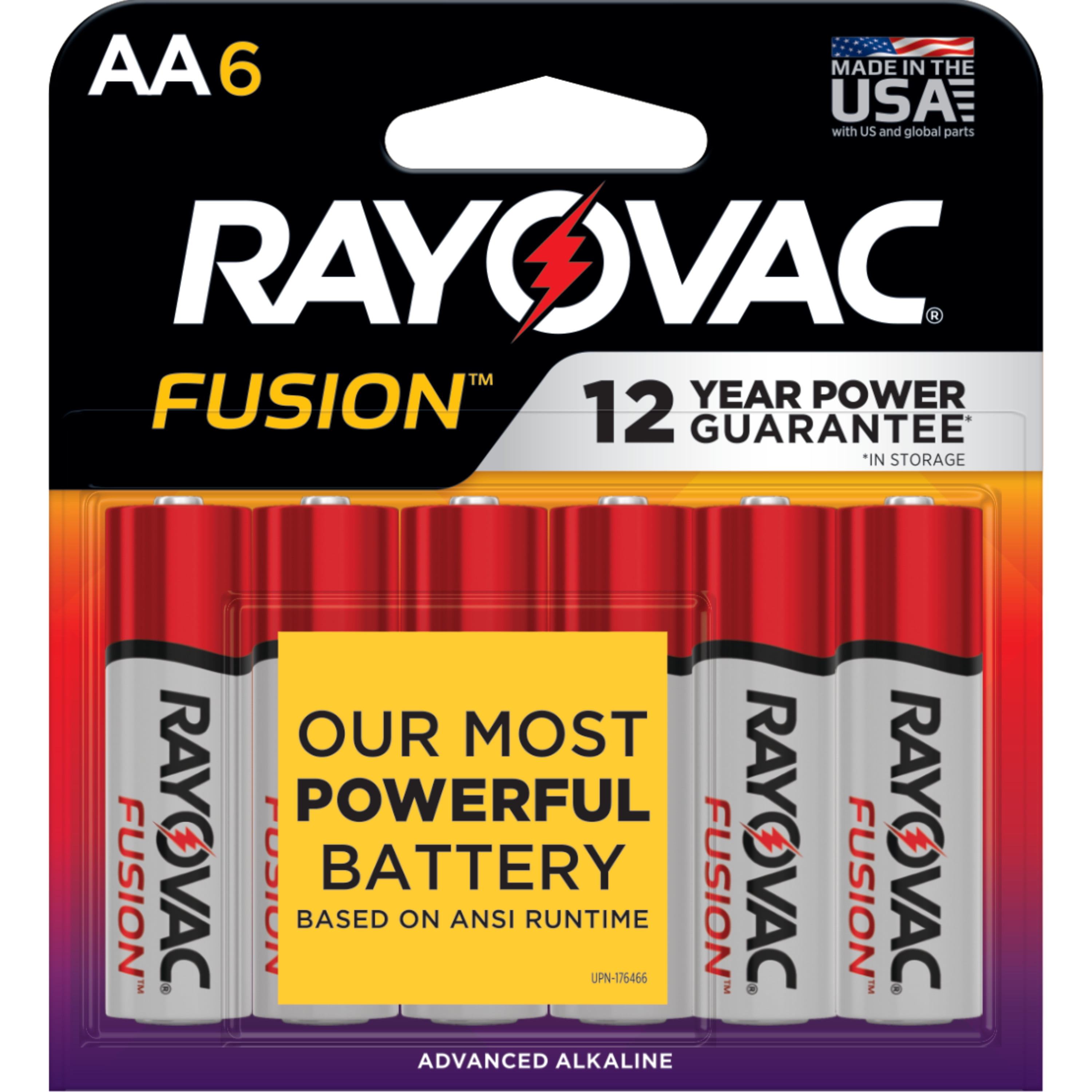 Rayovac Fusion AA Batteries (6 Pack), Double A Alkaline Batteries ...