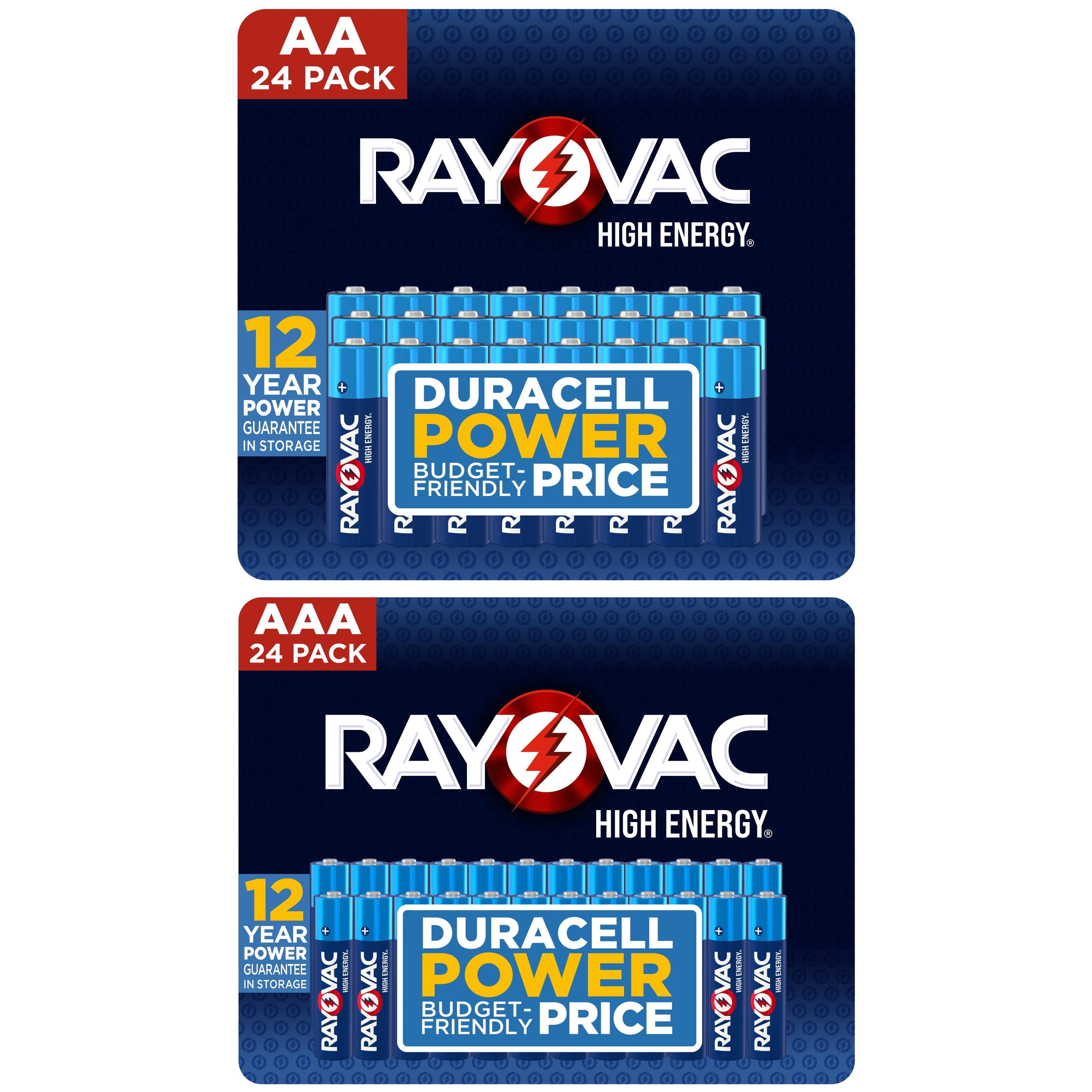 Rayovac High Energy AA Batteries (24 Pack) and AAA (24 Pack) Batteries ...