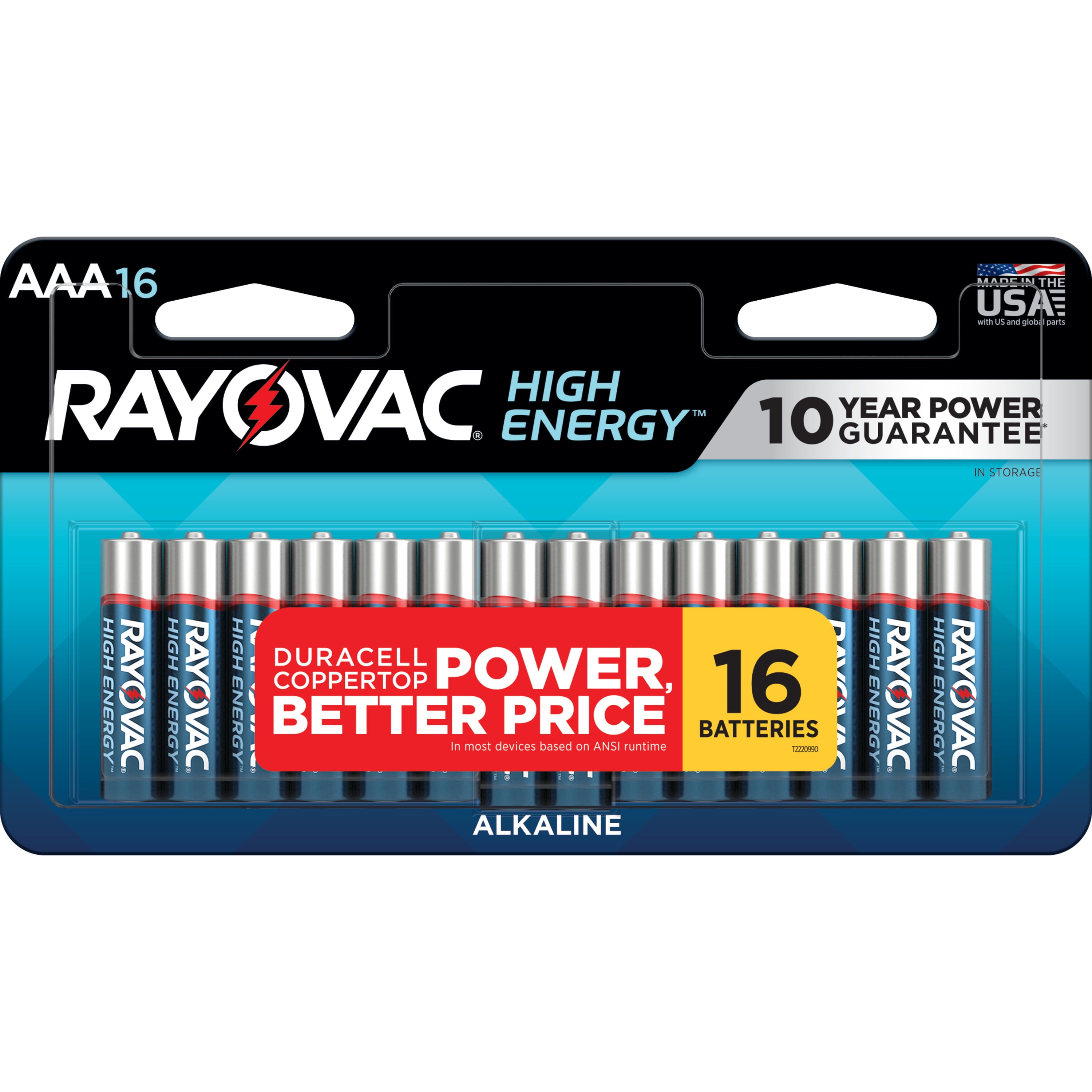 Rayovac High Energy AAA Batteries (16 Pack), Triple A Batteries ...