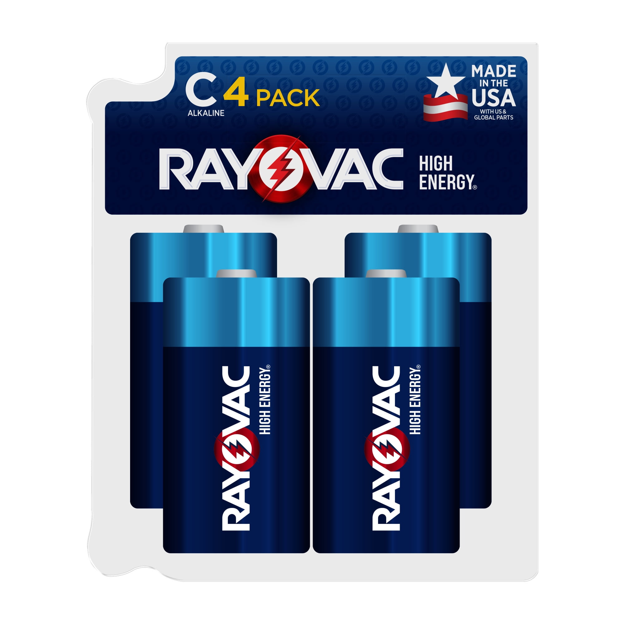 Rayovac High Energy C Batteries (4 Pack), Alkaline C Cell Batteries ...