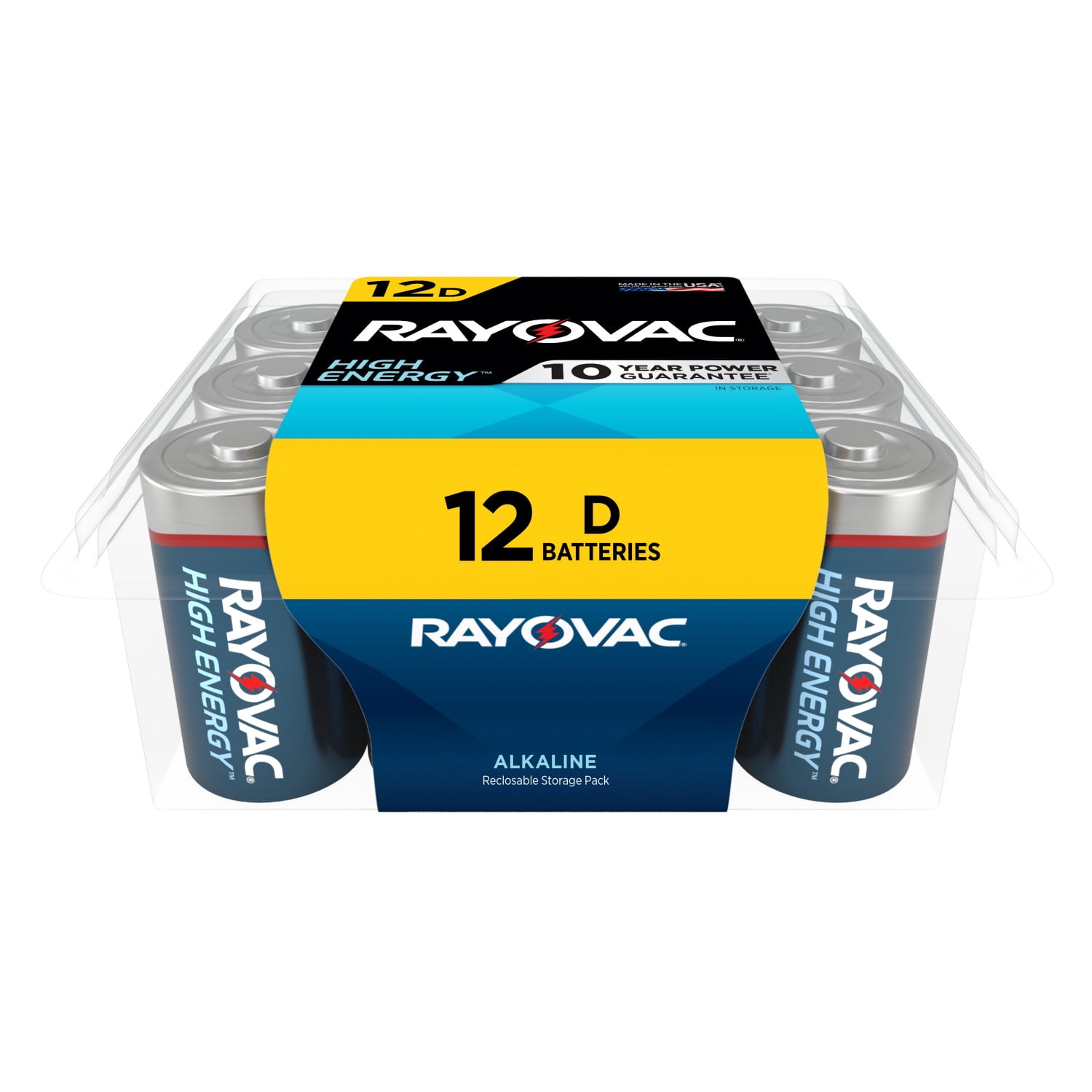 Rayovac High Energy D Batteries (12 Pack), Alkaline D Cell Batteries ...