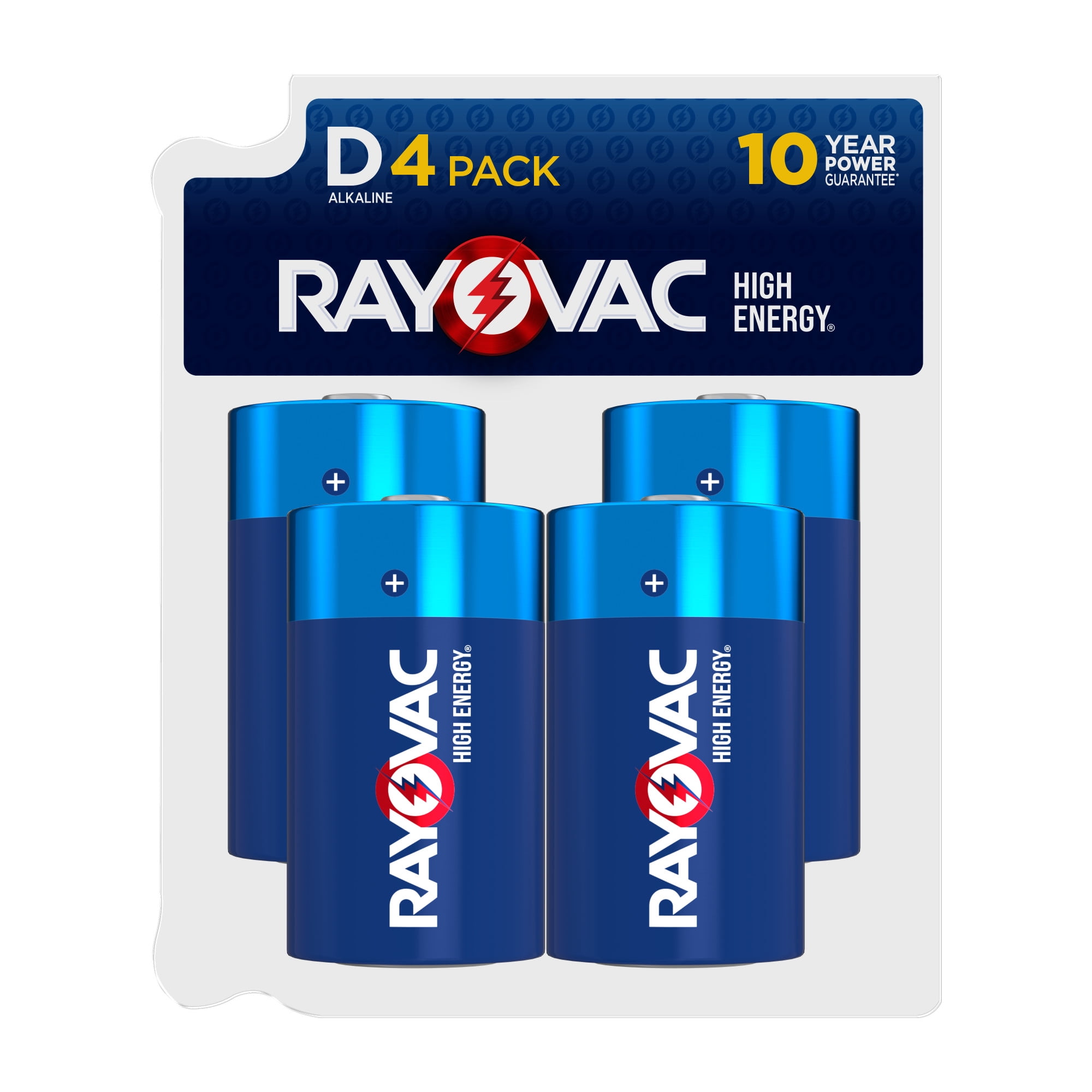 Rayovac High Energy D Batteries, 4 Pack, Long-Lasting Alkaline D Cell ...