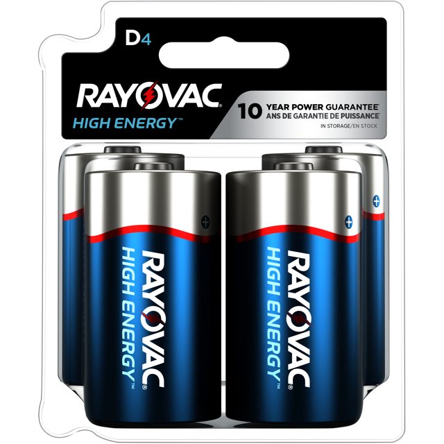 Rayovac High Energy D Batteries (4 Pack), Alkaline D Cell Batteries ...