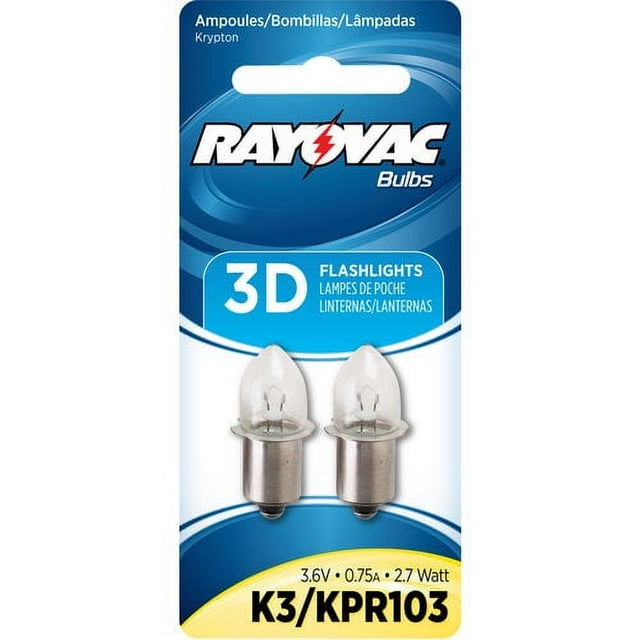 Rayovac K3 Krypton Replacement Bulb for 2D Flashlight, 2 Pack - Walmart.com