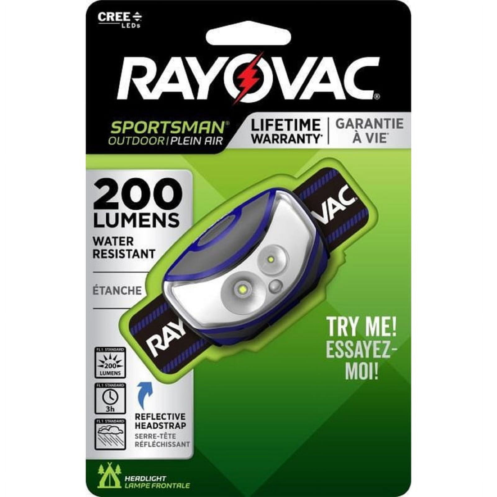 Rayovac Sportsman 200 lm Multicolored LED Head Lamp AAA Battery ...