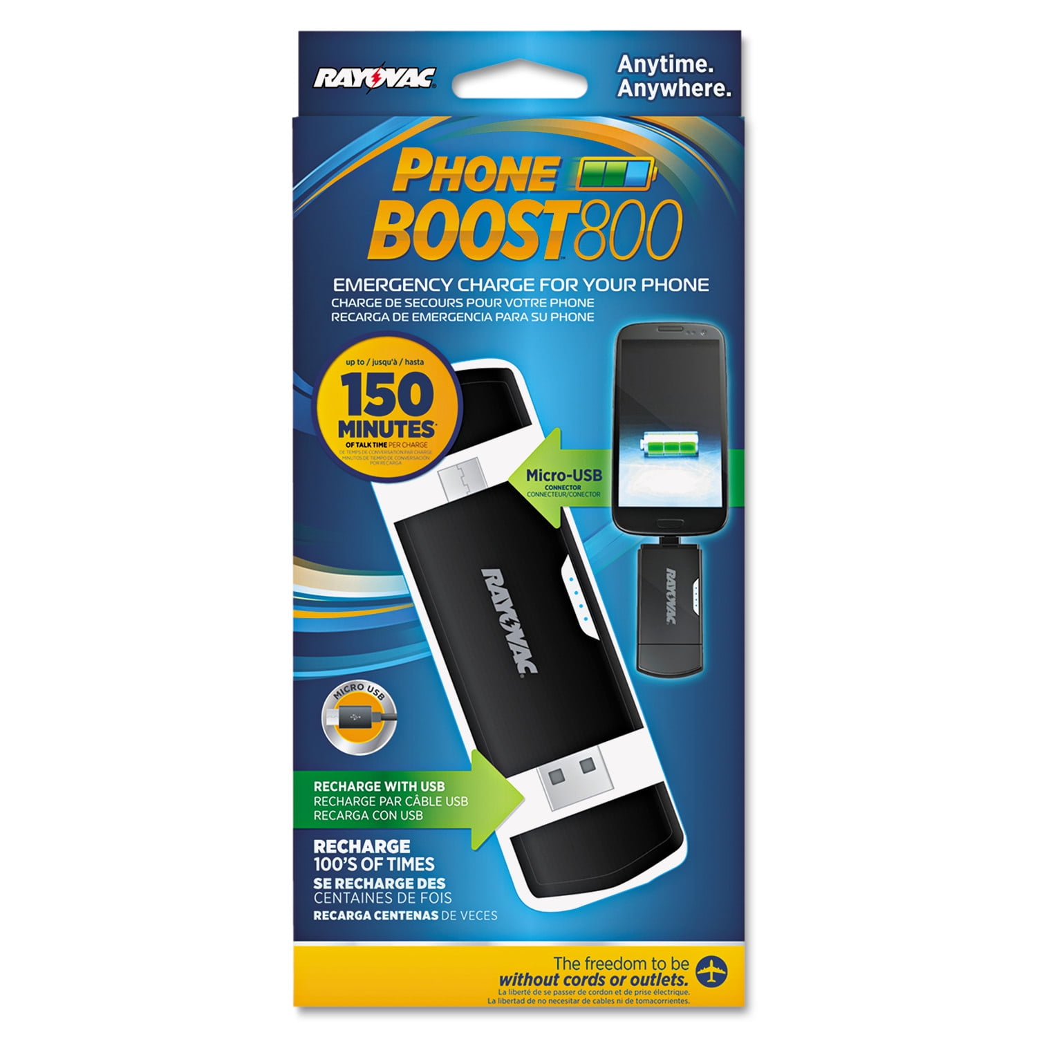 Rayovac PS76 Phone Boost 800 Micro USB Charger - Walmart.com
