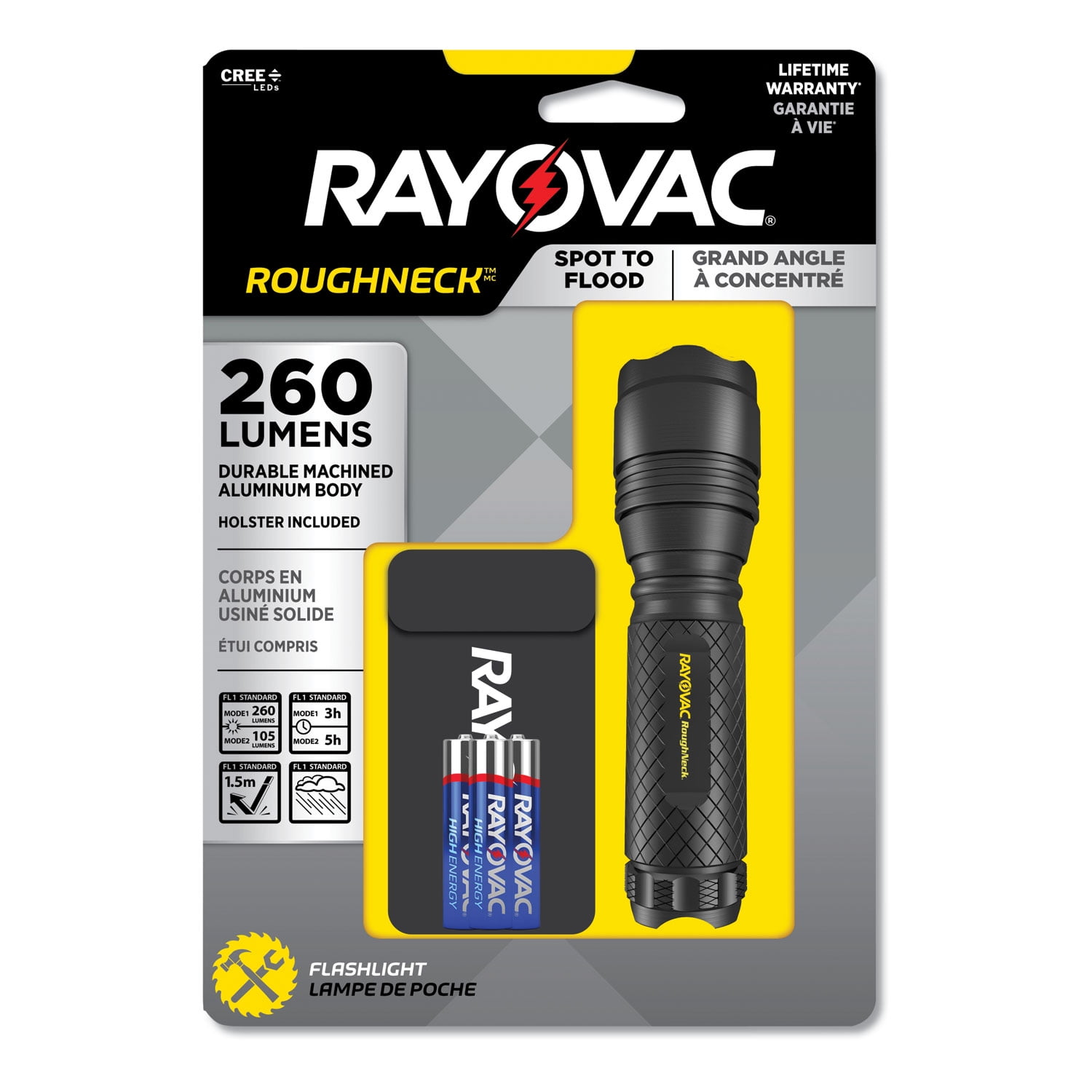 Rayovac, Rough Neck LED 3AAA Tactical Flashlight, 1 Each, Black ...