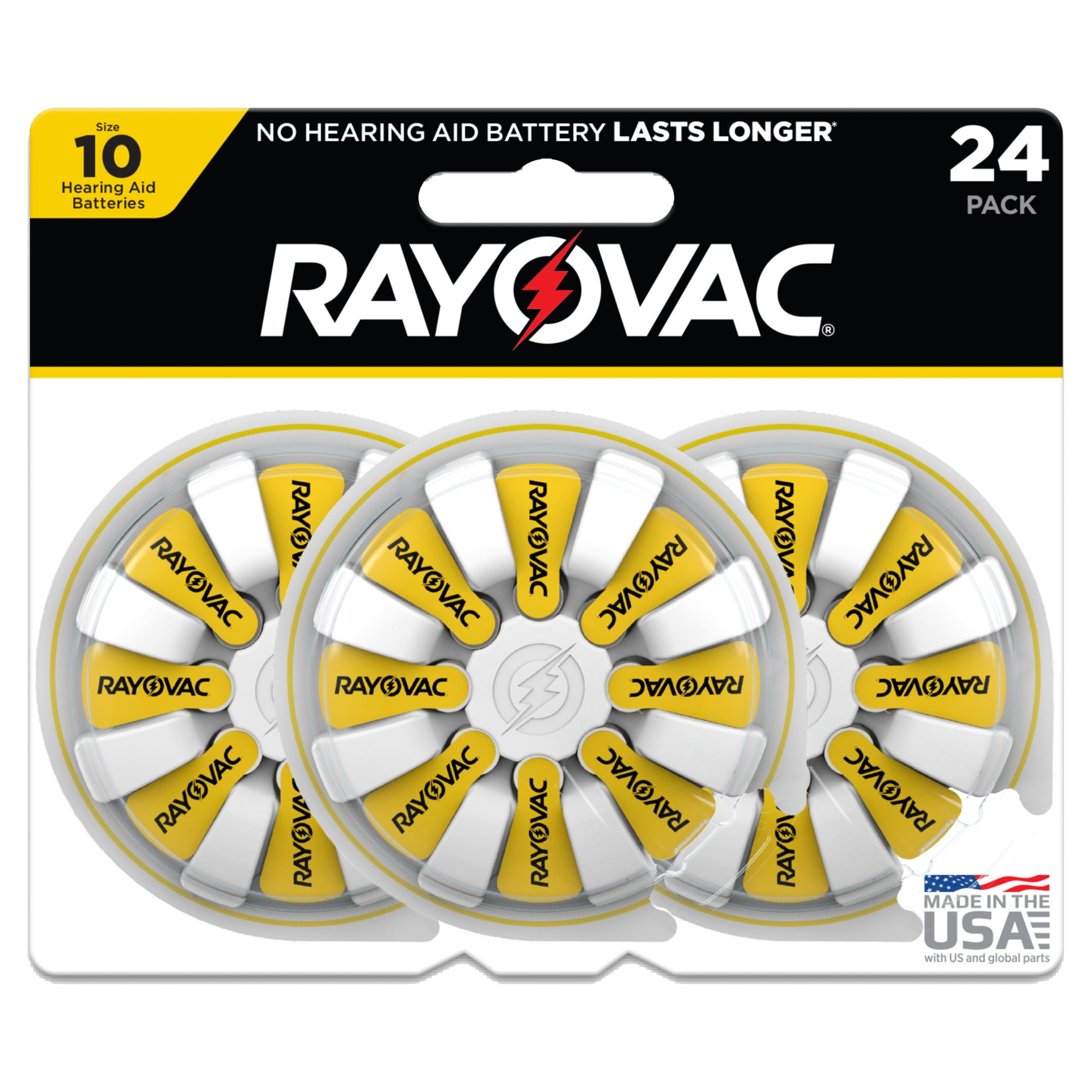 Rayovac Size 10 Hearing Aid Batteries 24 Pack, Size 10 Batteries ...