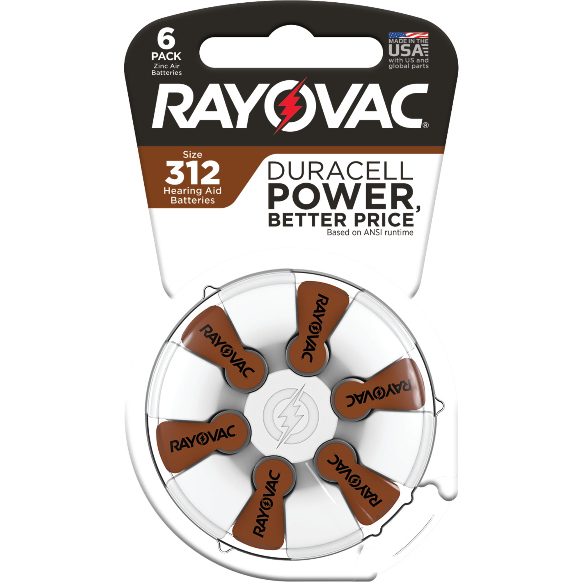 Rayovac Size 312 Hearing Aid Batteries, Long-Lasting Performance, Child ...